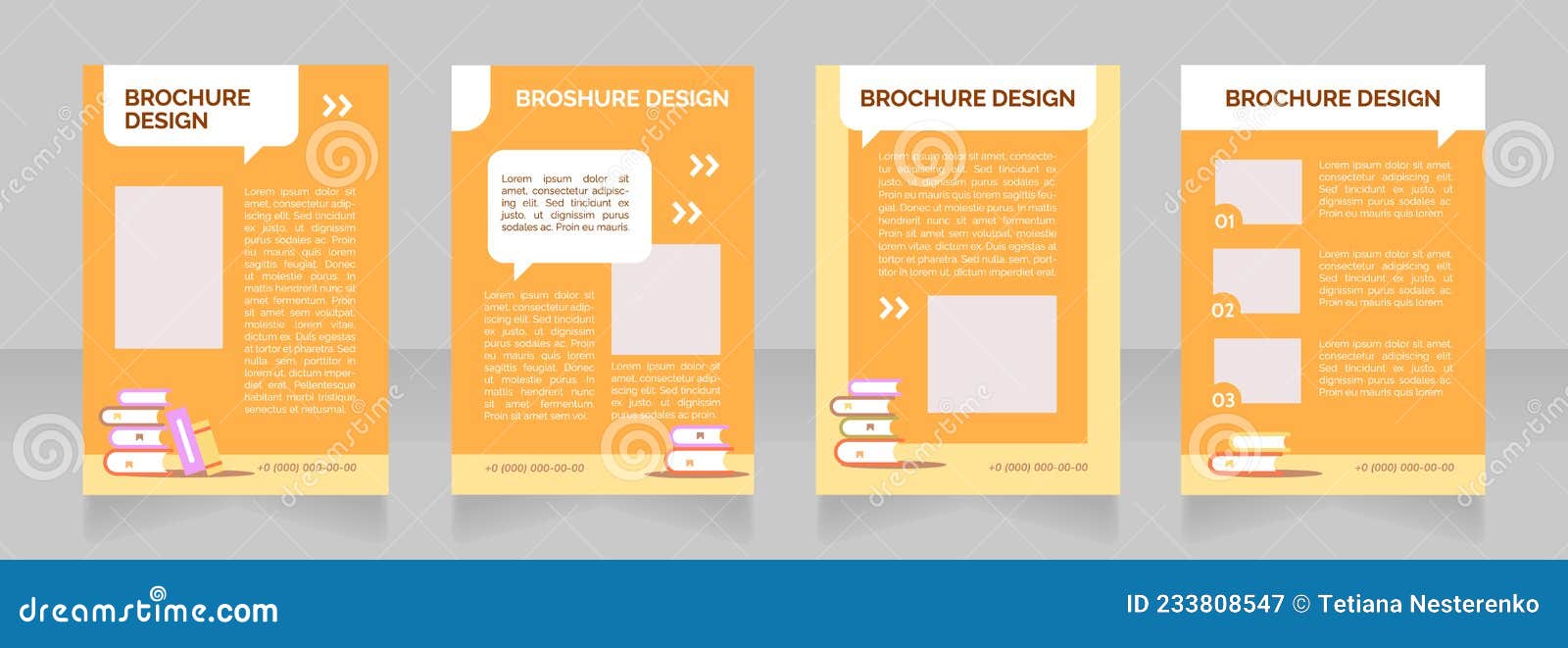 Senior High School Presentation Blank Brochure Layout Design Stock ...