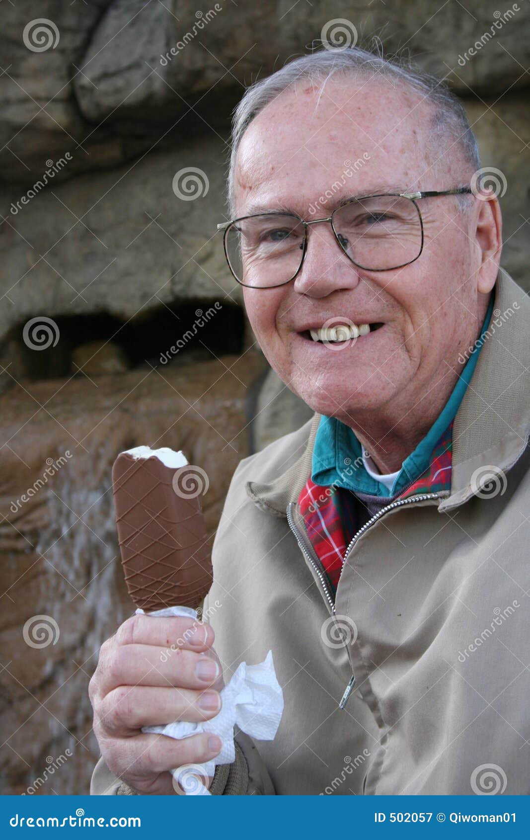 Senior with Ice Cream stock image. Image of america, chocolate - 502057