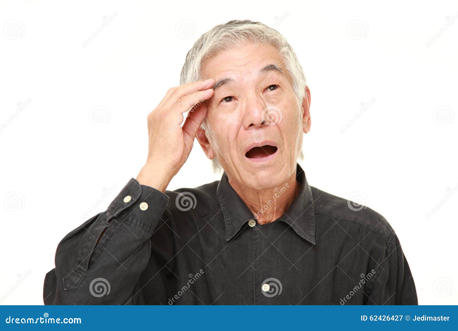 Senior Japanese Man Has Lost His Memory Stock Image - Image of concept ...