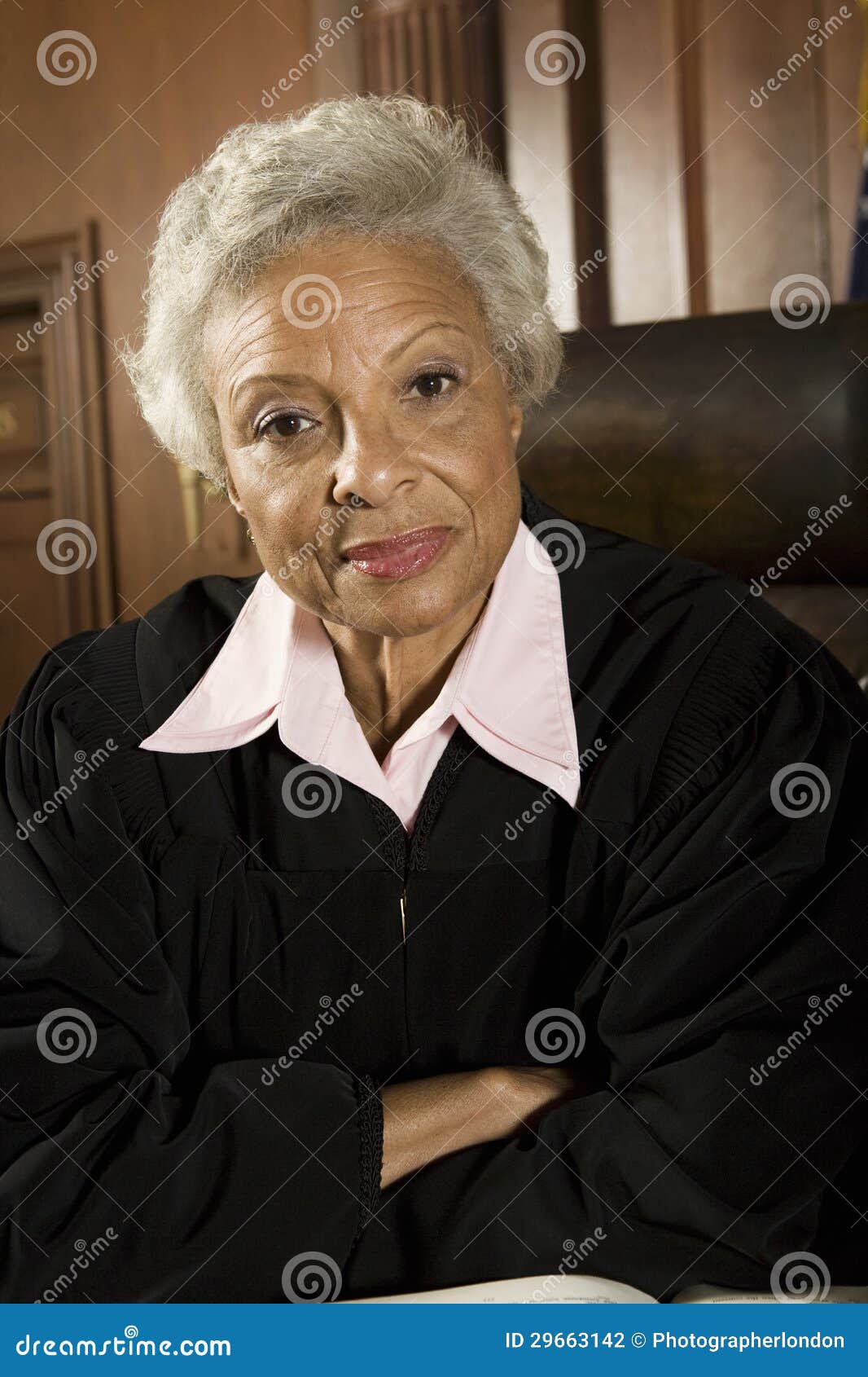 Senior Judge Sitting in the Courtroom Stock Photo - Image of arms ...
