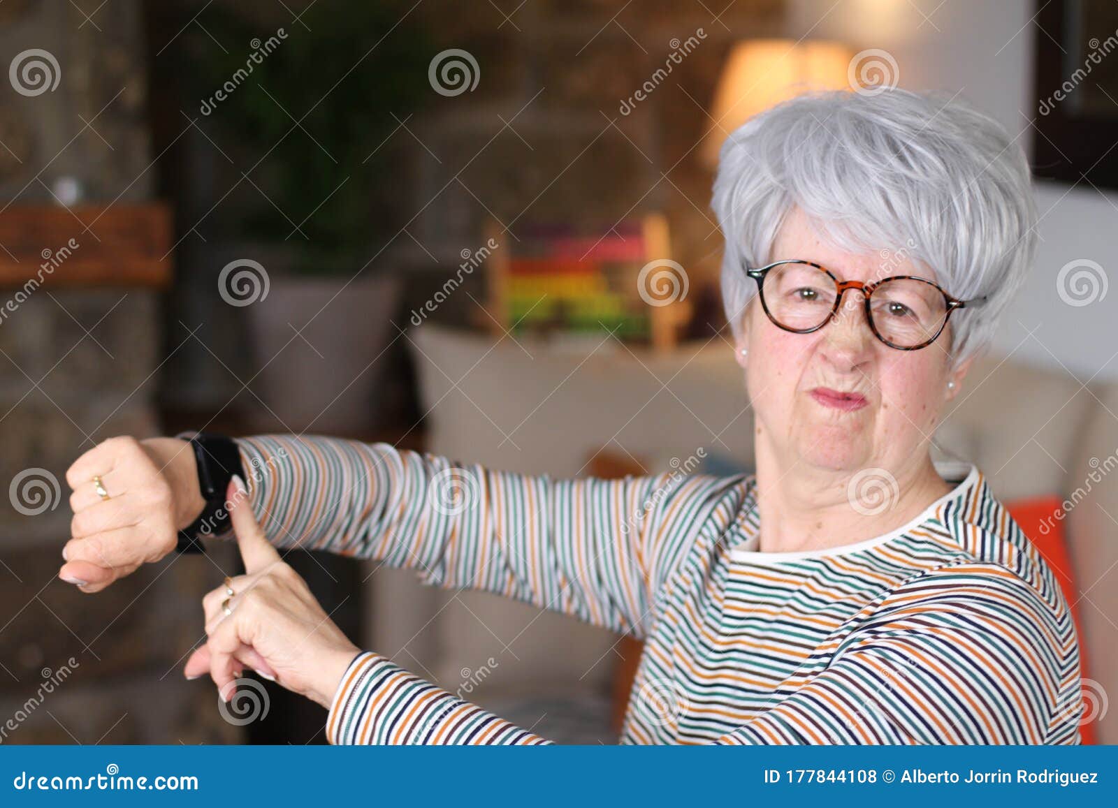Senior Lady Complaining about Punctuality Stock Photo - Image of ... Senior Lady Complaining about Punctuality Stock Photo - Image of ...