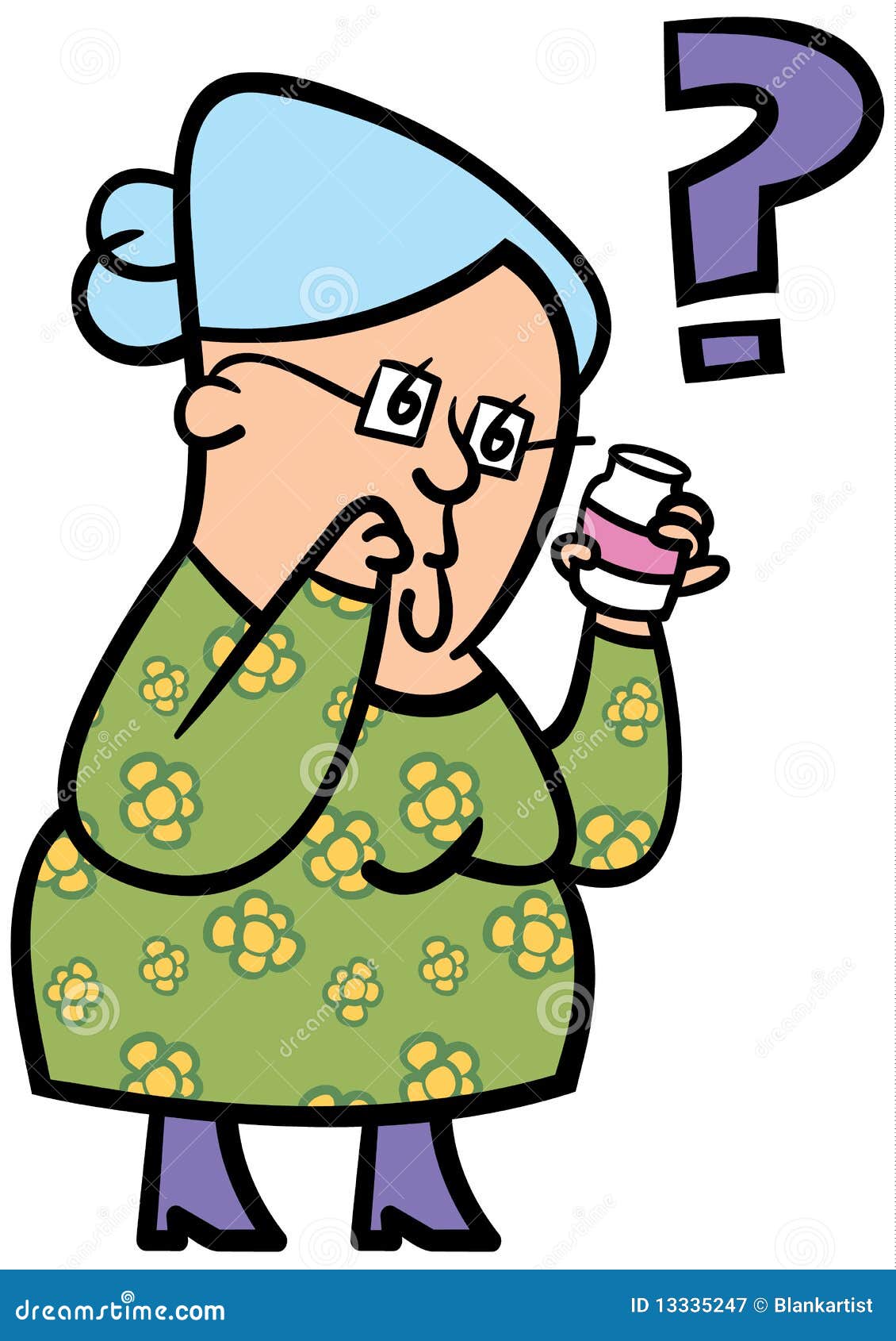 Senior lady confused stock vector. Illustration of holding - 13335247