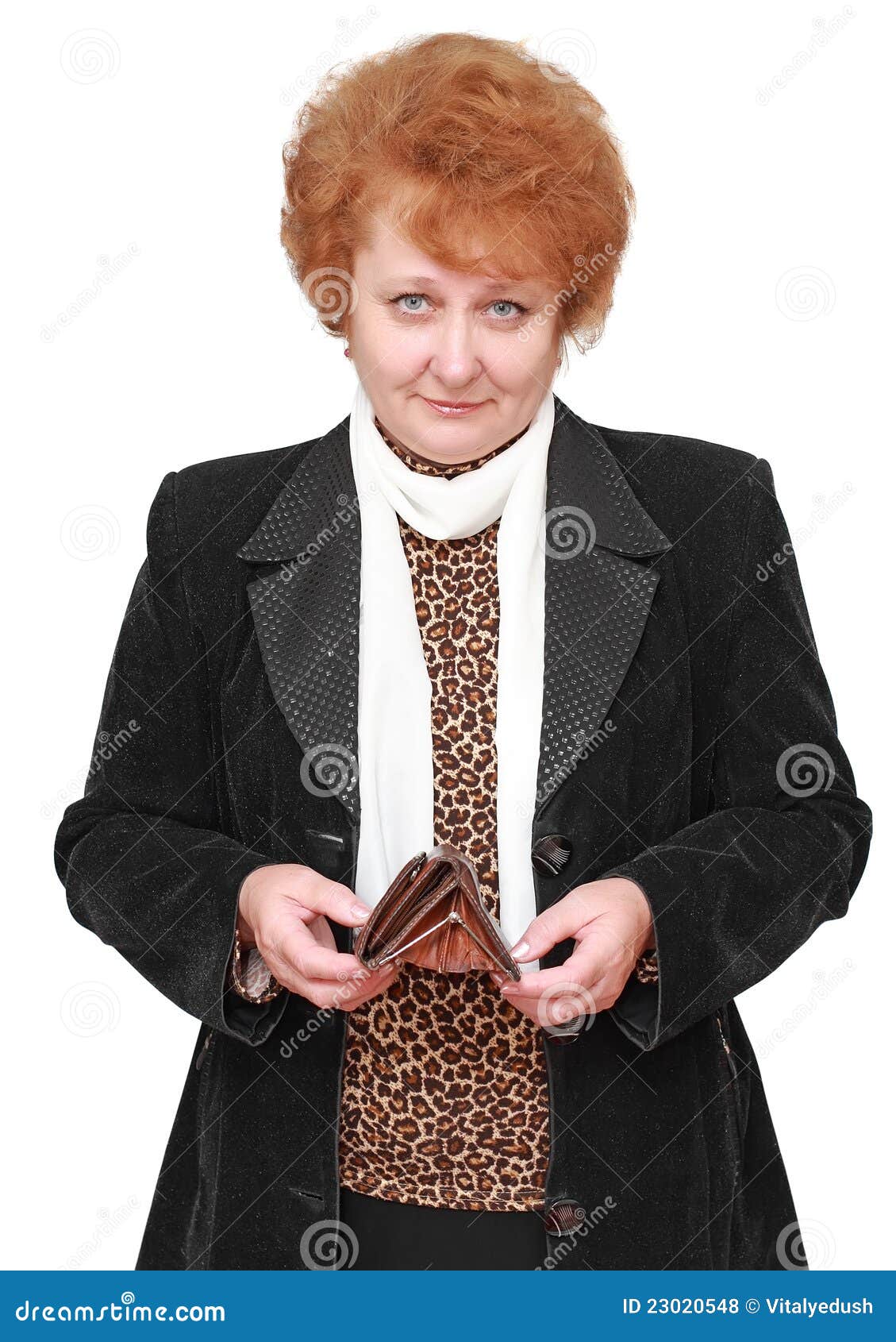 Senior Lady with Empty Wallet . Isolated Stock Photo - Image of ...