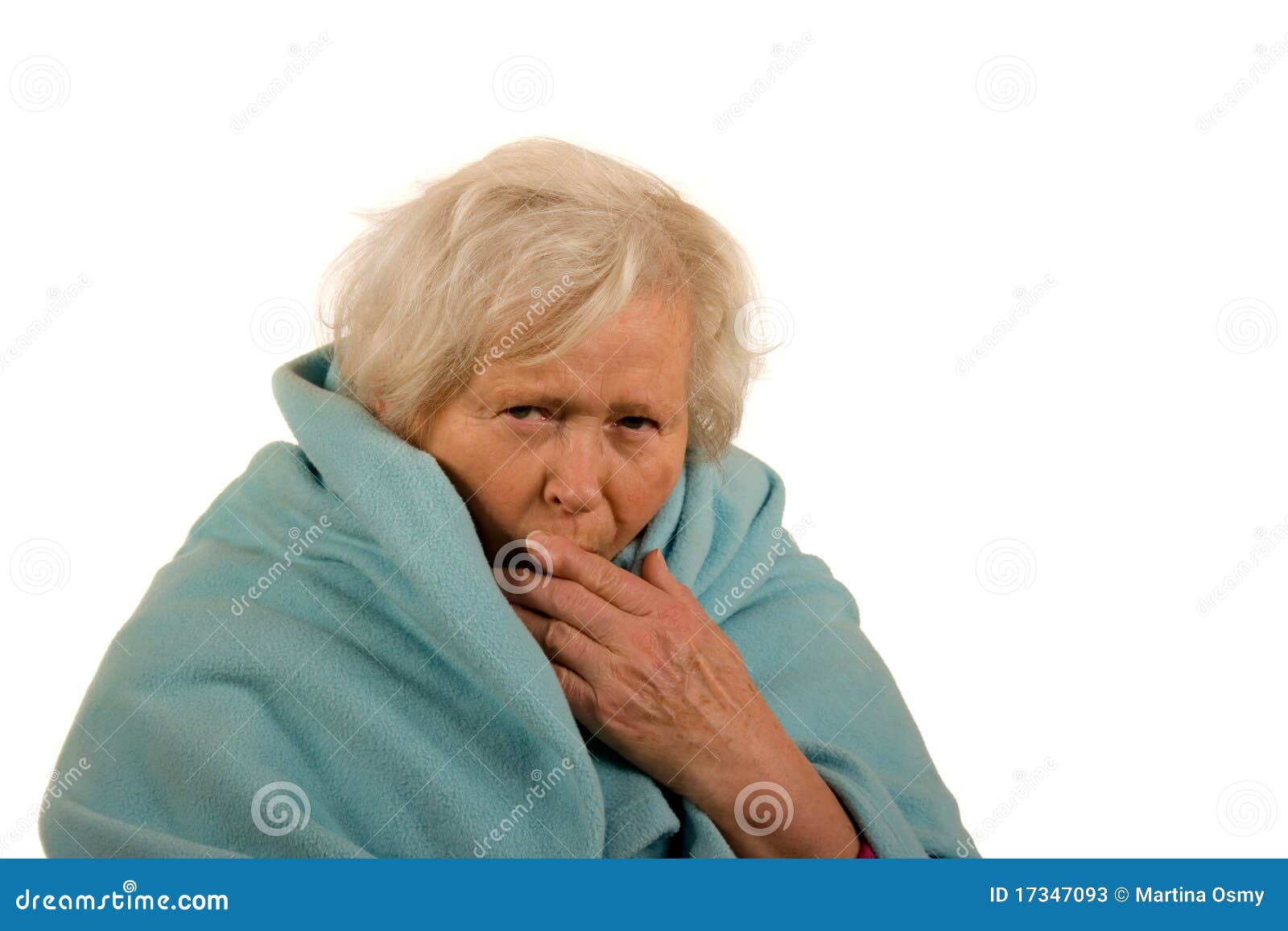 Senior Lady with Flu stock image. Image of space, chilled - 17347093