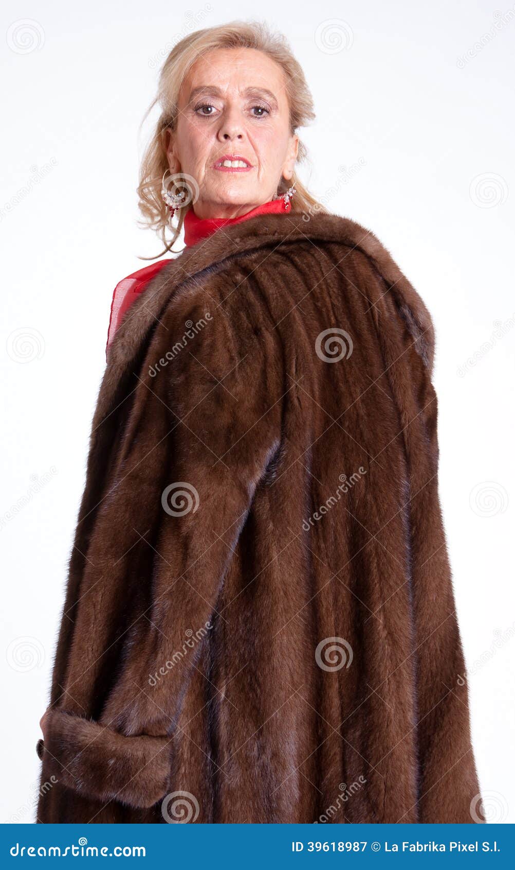 Senior Lady with Mink Coat I Stock Image - Image of rich, mink: 39618987