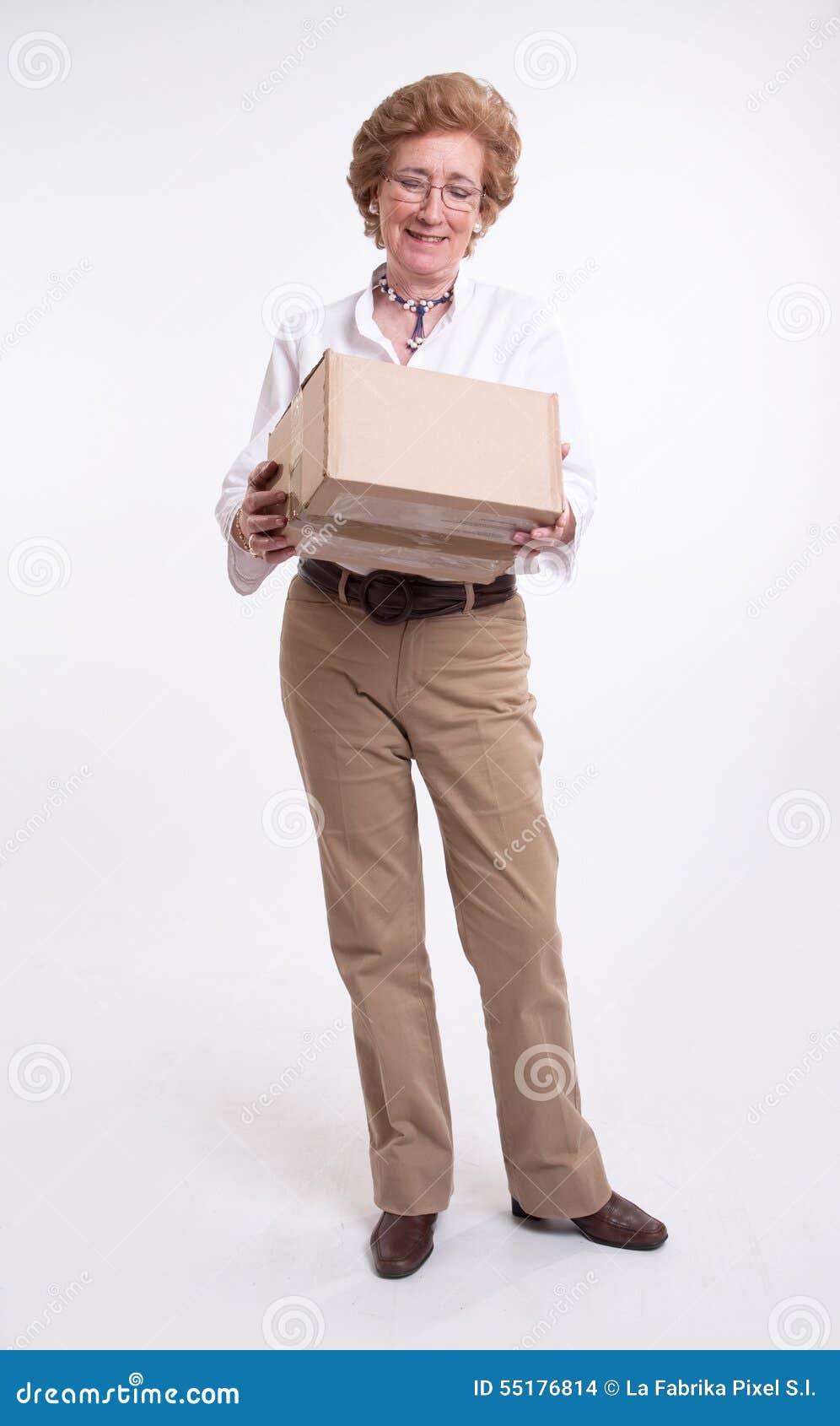 Senior lady with parcel stock photo. Image of senior - 55176814