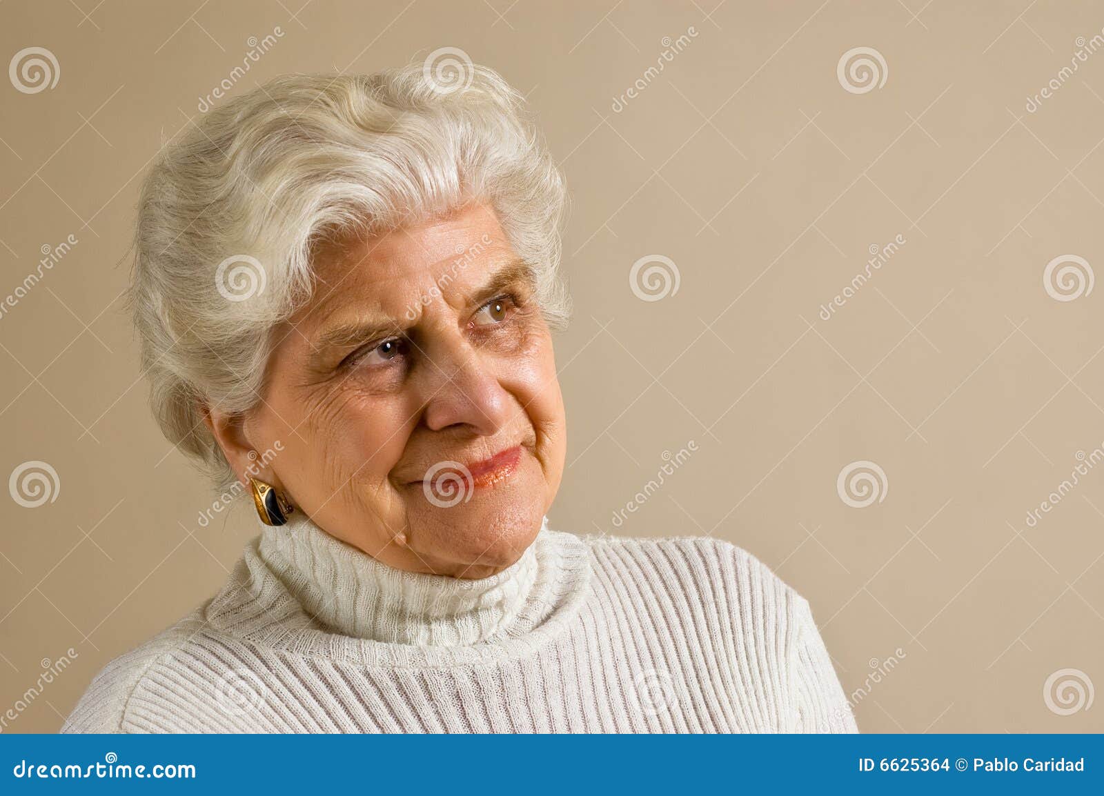 Senior Lady Portrait, Smiling, with Copy Space. Stock Photo - Image of ...