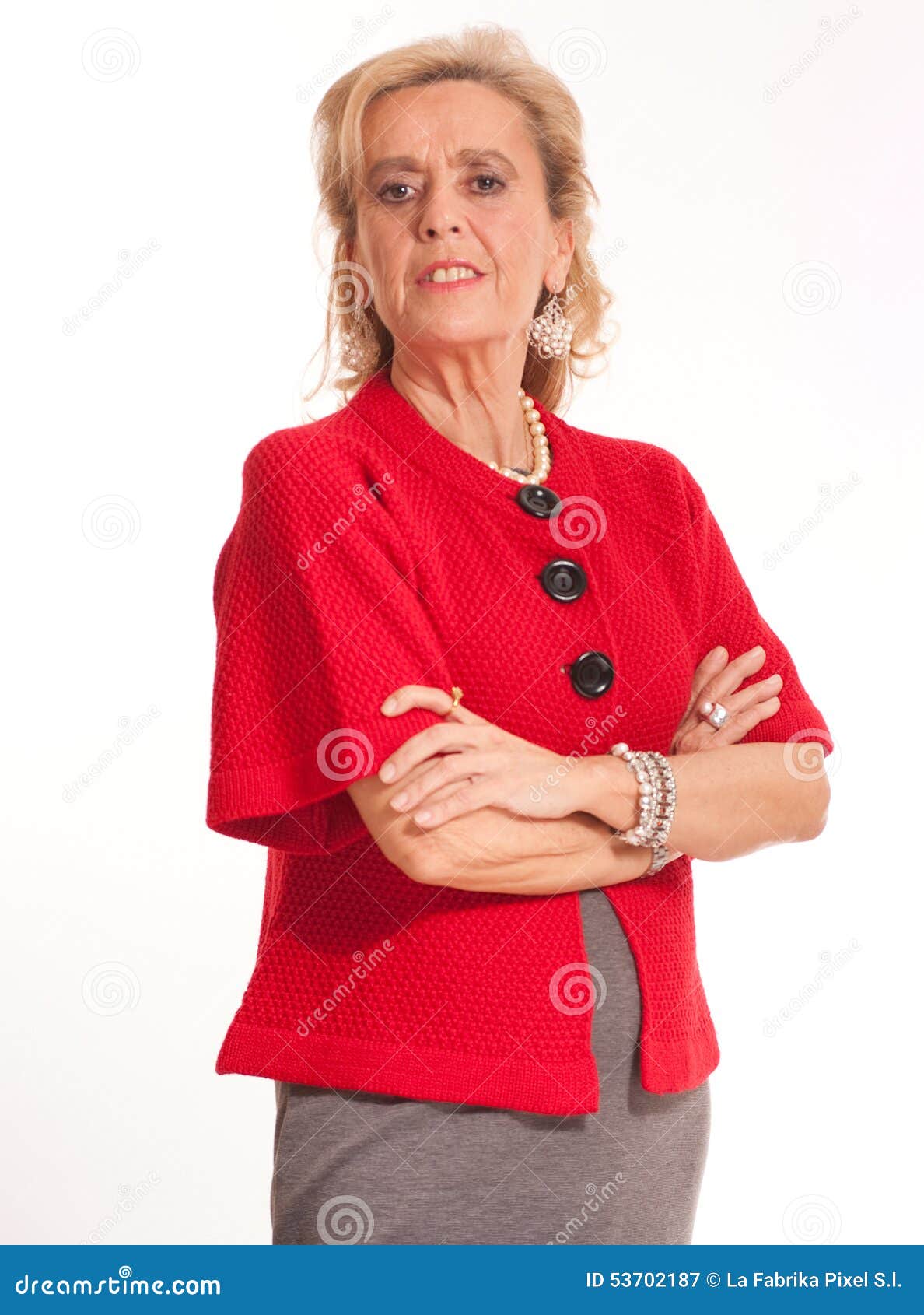 Senior Lady in red stock image. Image of chic, happy - 53702187
