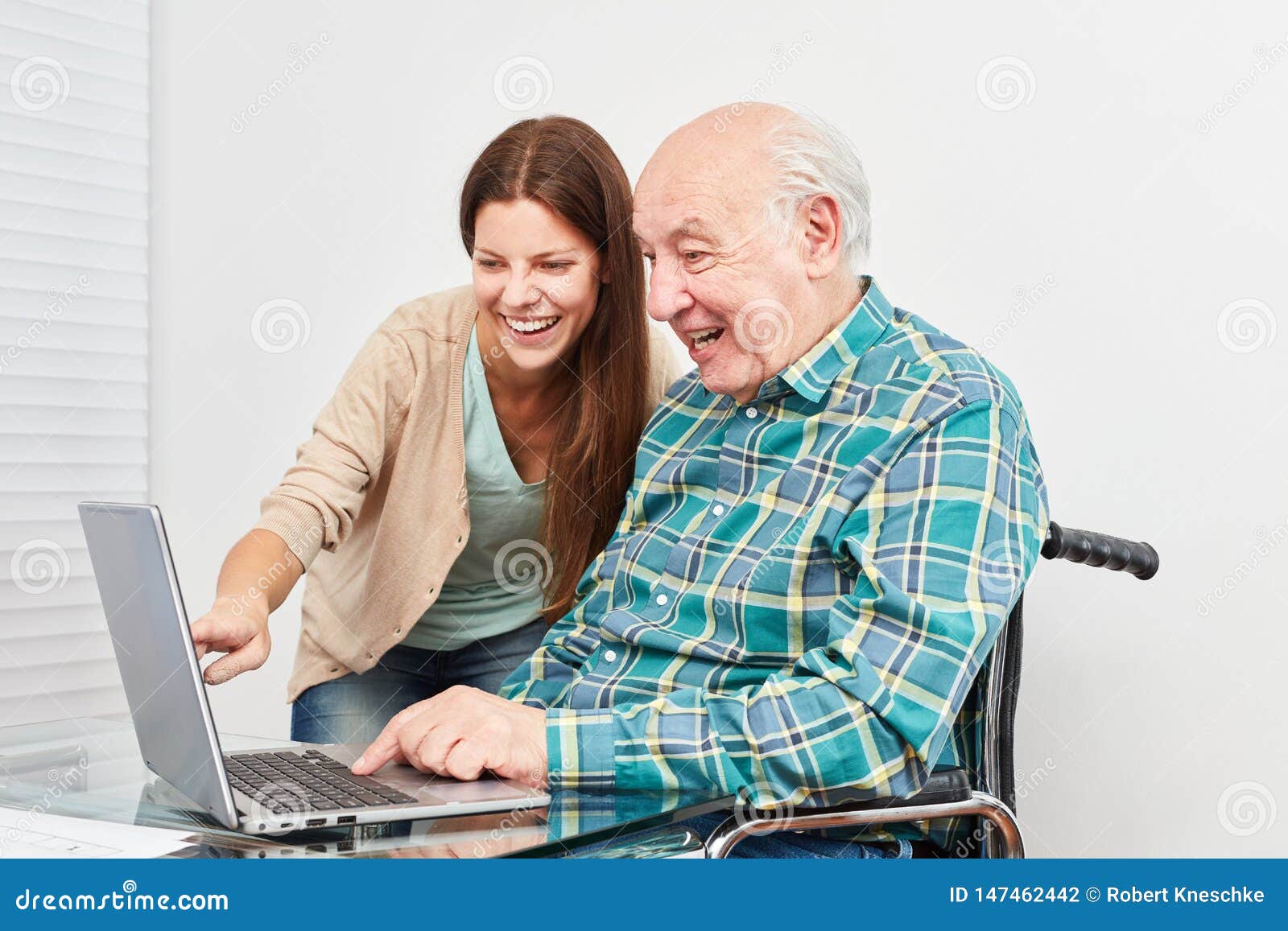 Senior with Laptop is Doing a Computer Course Stock Photo - Image of ...