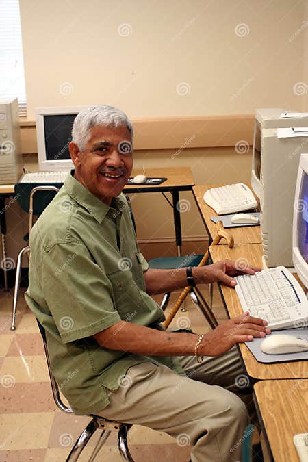 Senior Learning Computer stock photo. Image of computer - 963268