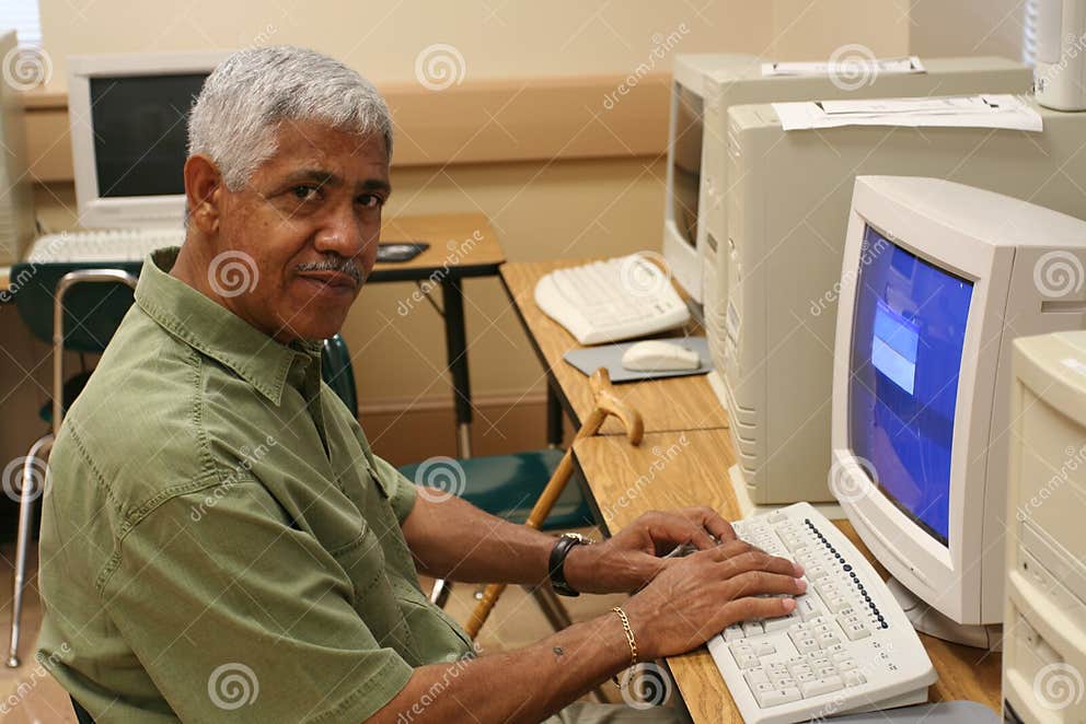 Senior Learning Computer stock image. Image of office, career - 976009