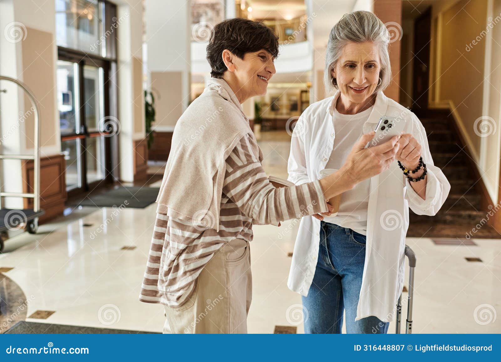 Senior Lesbian Couple Share A Moment Stock Image Image Of