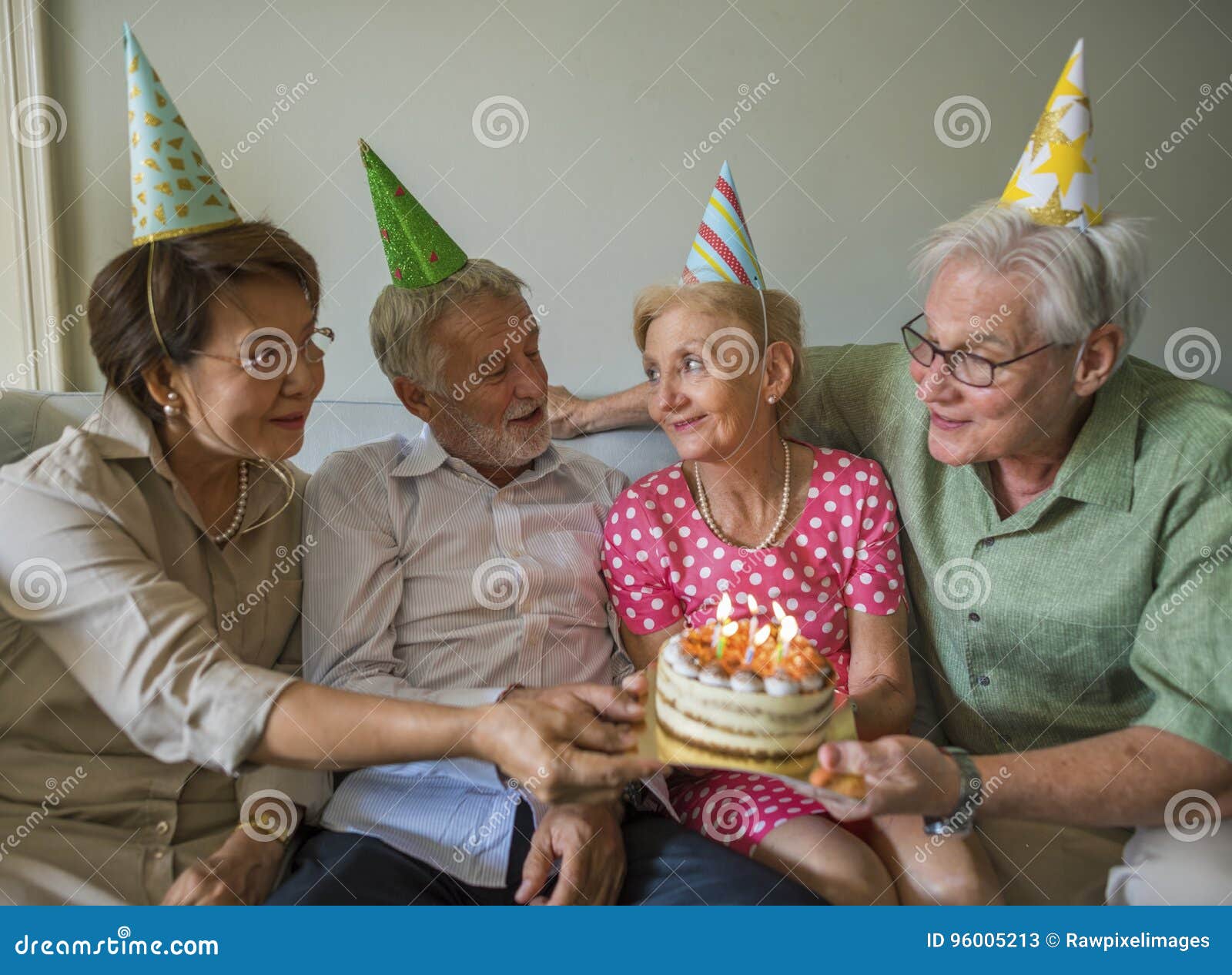 Senior Life Celebration Cake Birthday Stock Image - Image of couple ...