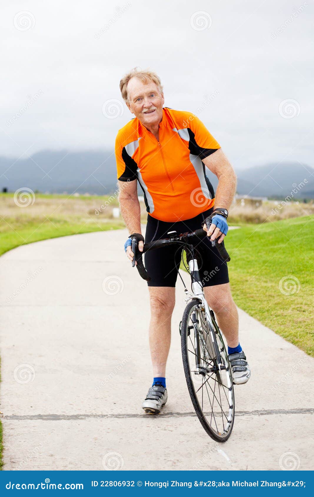 Senior male cyclist stock photo. Image of full, bike - 22806932