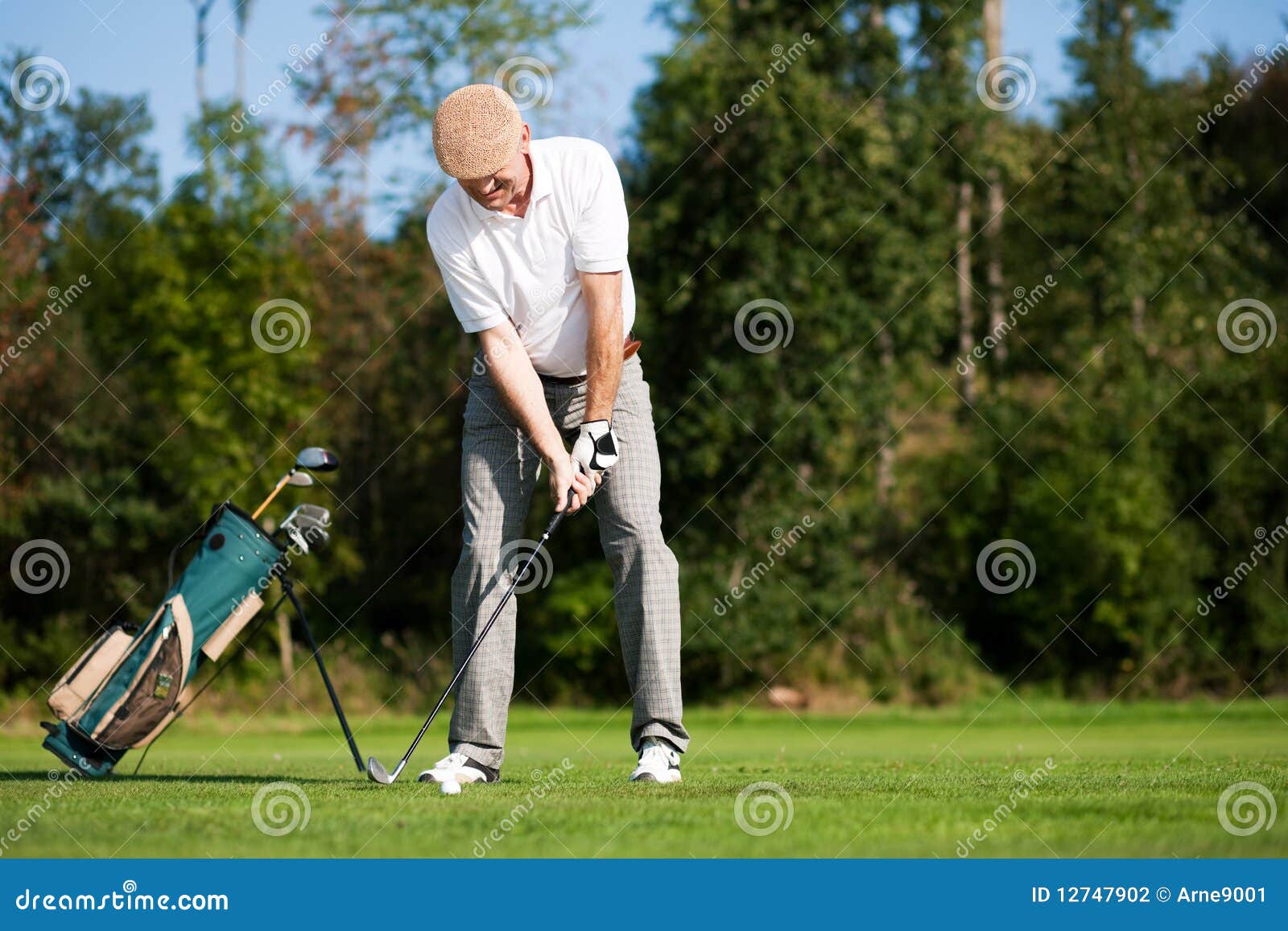 Senior male golf player stock photo. Image of outdoors - 12747902