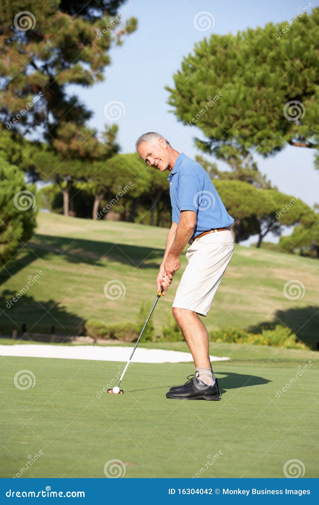 Senior Male Golfer on Golf Course Stock Photo - Image of caucasian ...