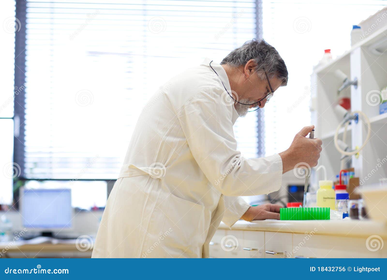 Senior Male Researcher in a Lab Stock Photo - Image of health ...