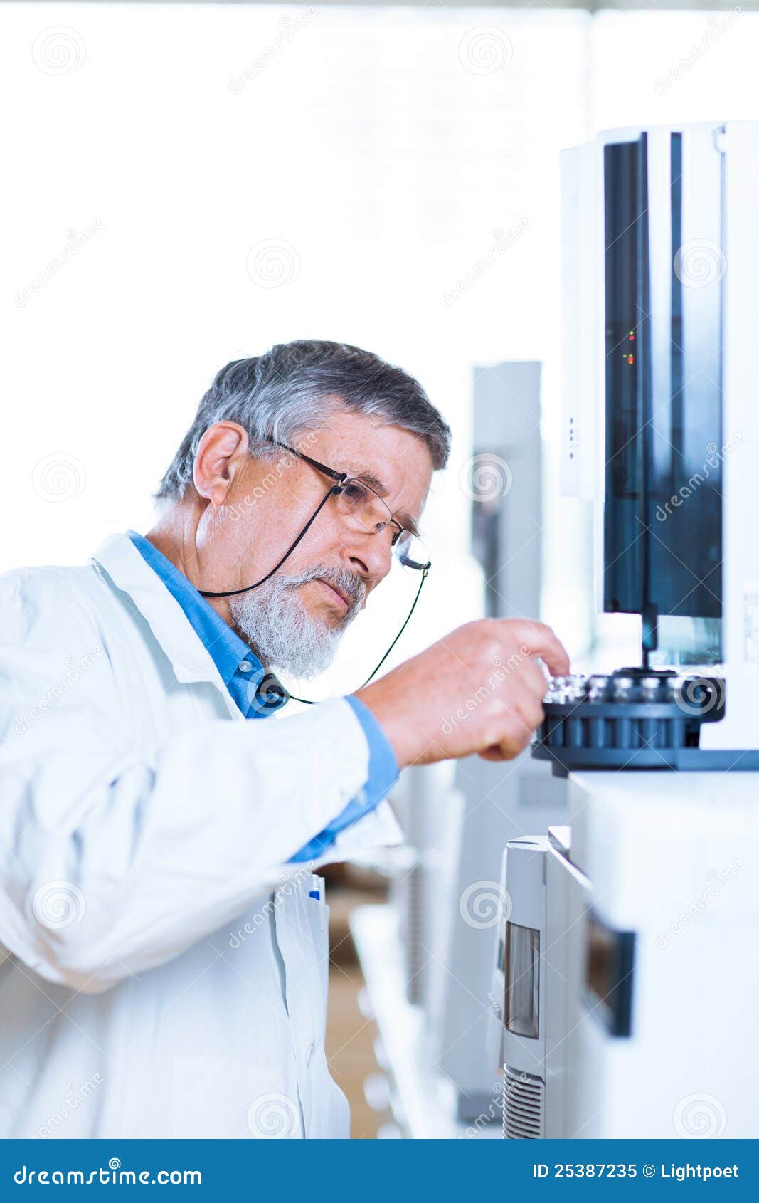 Senior Male Researcher in a Lab Stock Image - Image of chromatography ...