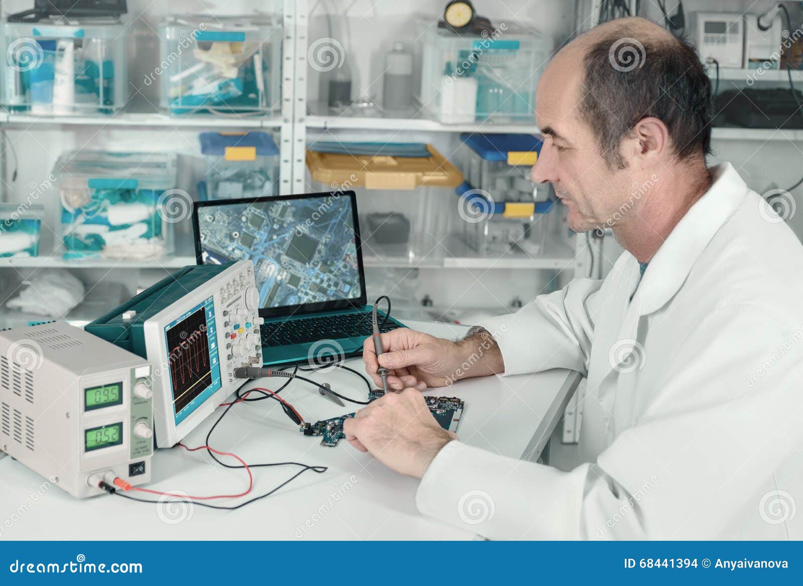 Senior Male Tech Works in Hardware Repair Facility Stock Photo - Image ...
