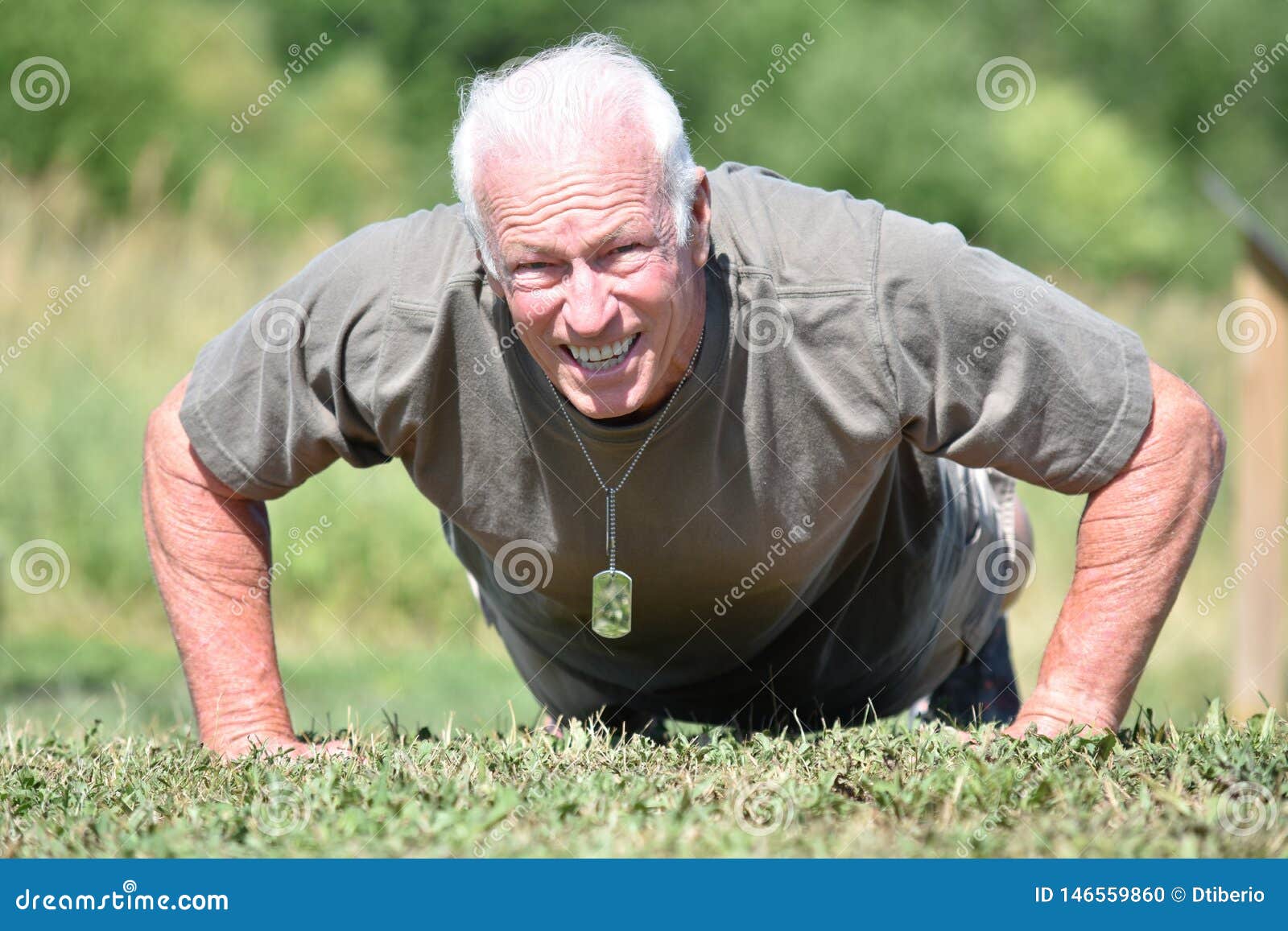 Senior Male Veteran and Exercise Exercising Stock Photo - Image of ...