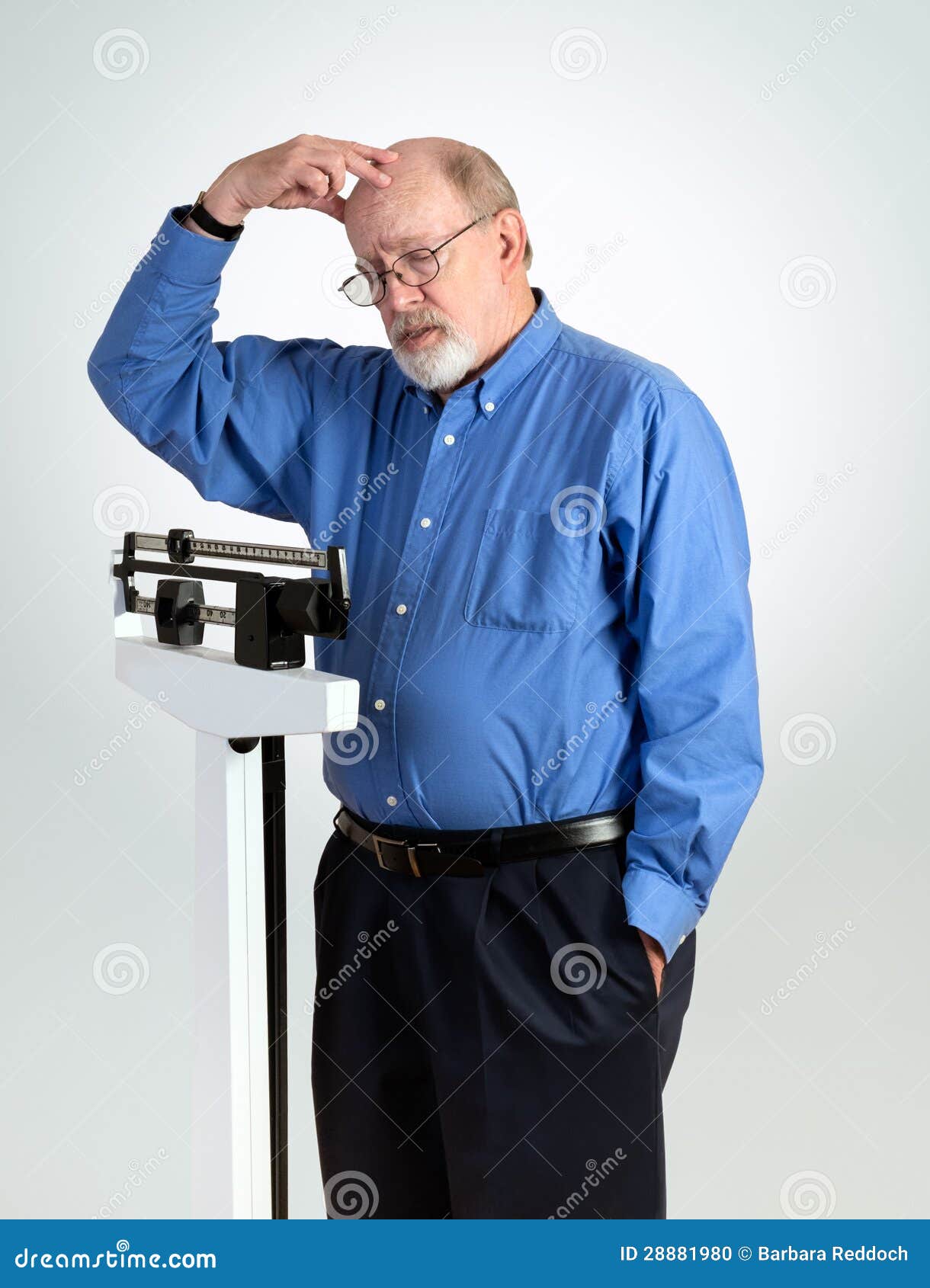 Senior Male on Weight Scale Stock Photo - Image of medical, health ...