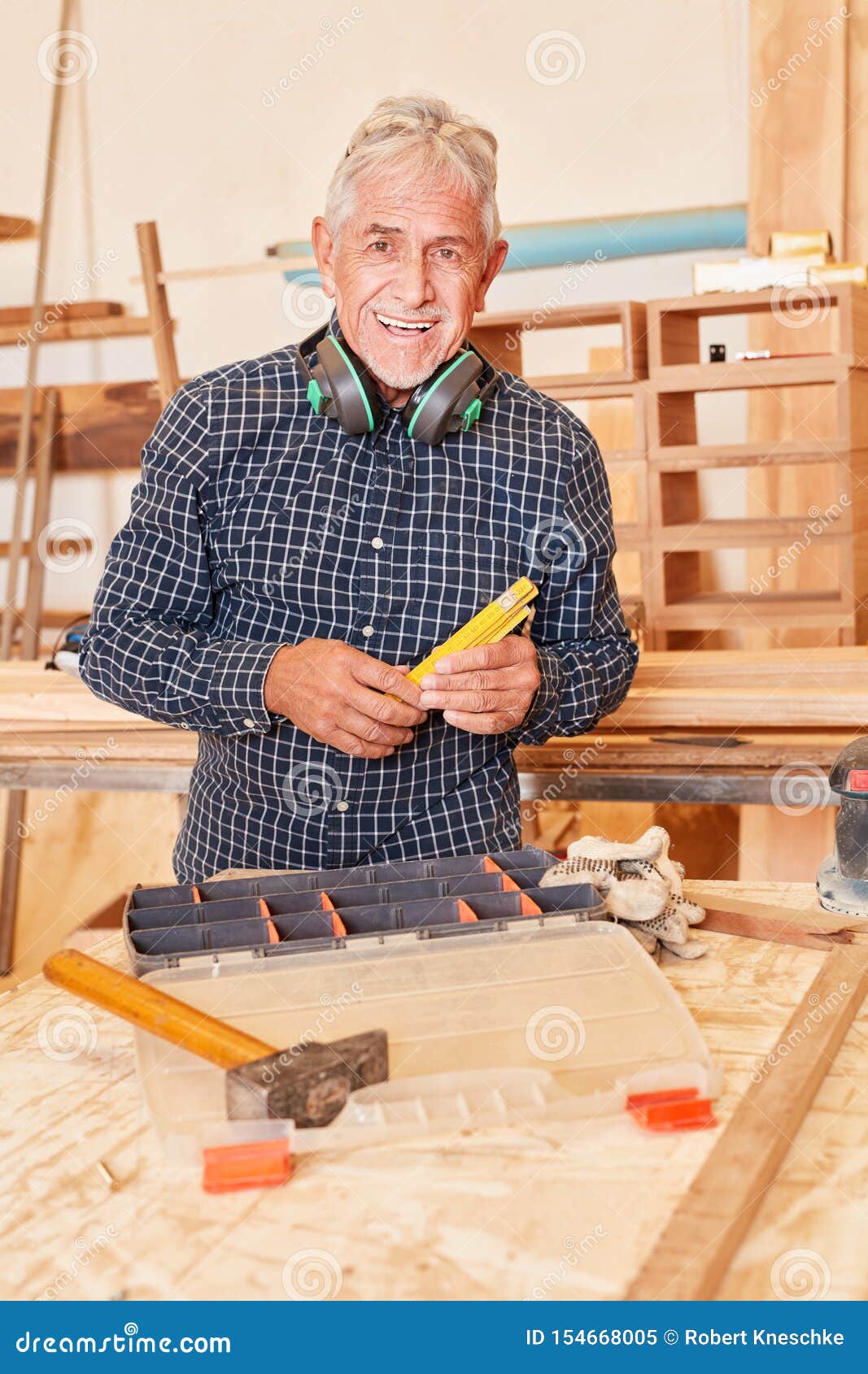 Senior Man As a Successful Craftsman Stock Image - Image of senior ...