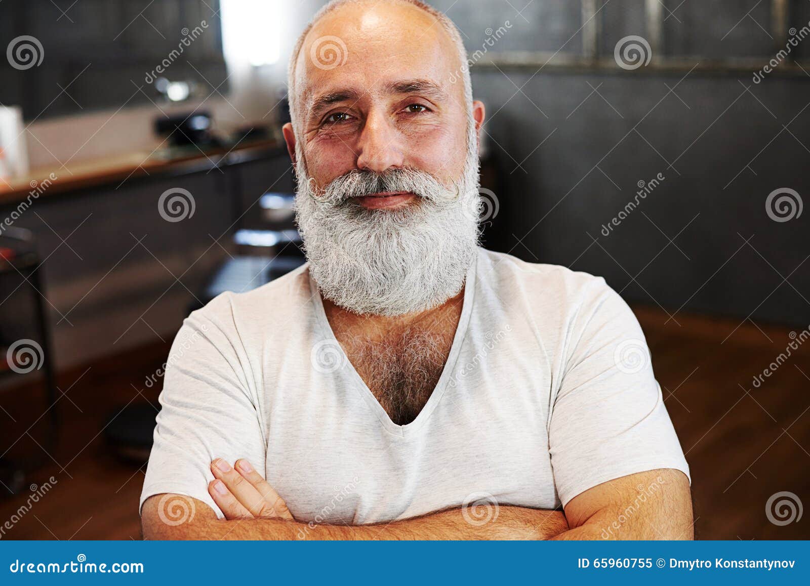 Senior Man with Beard and Moustache Stock Image - Image of trendy ...