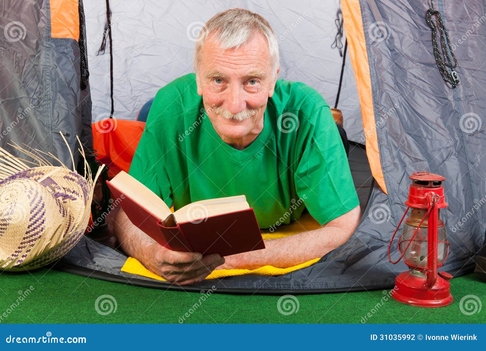 Senior man at the camping stock photo. Image of equipment - 31035992