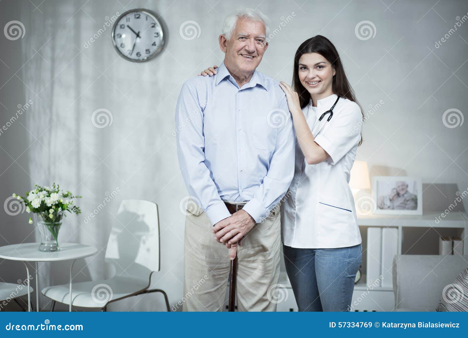 Senior Man and Caring Doctor Stock Image - Image of smile, profession ...