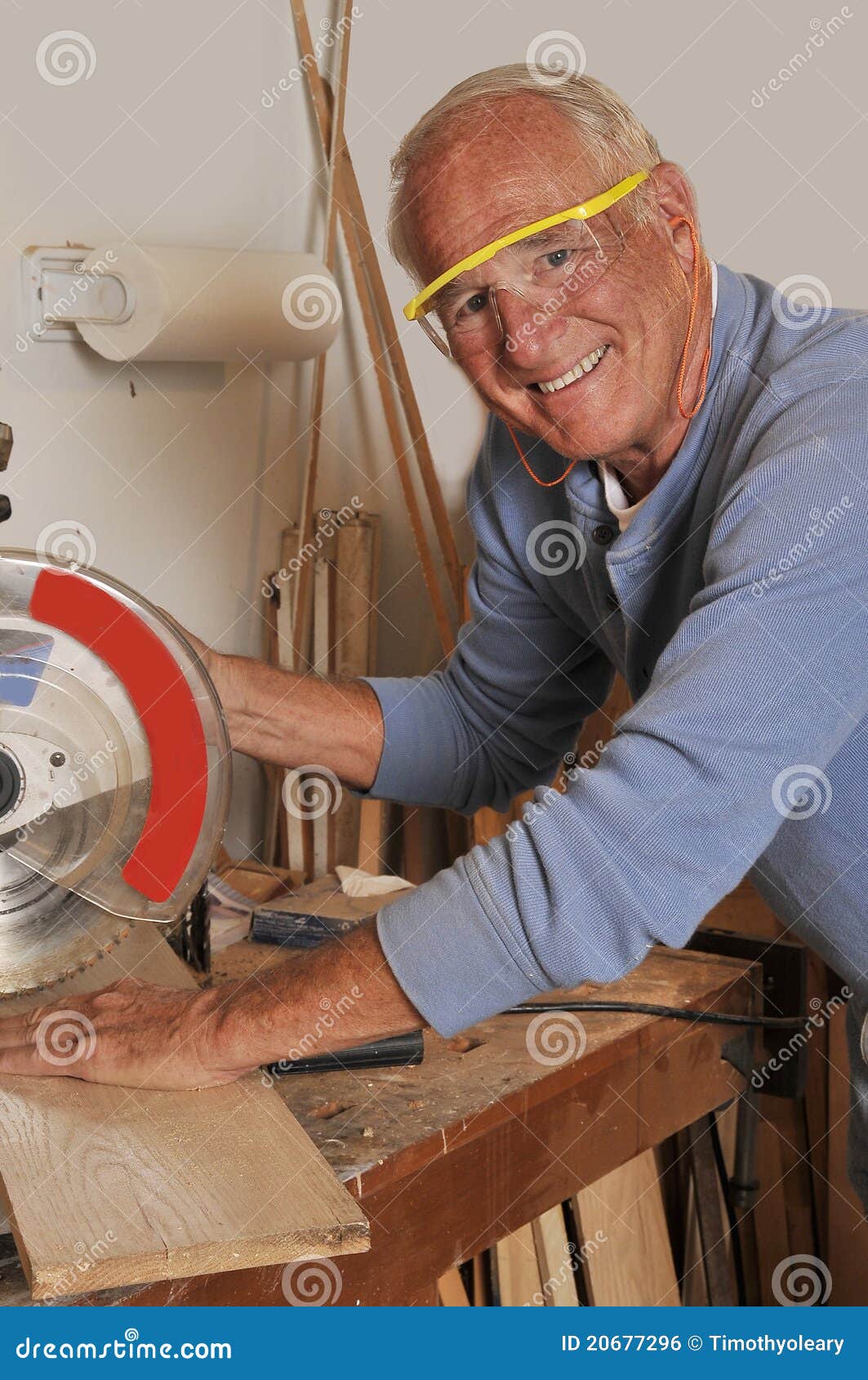 Senior Man Carpenter Working with Wood Stock Photo - Image of worksop ...