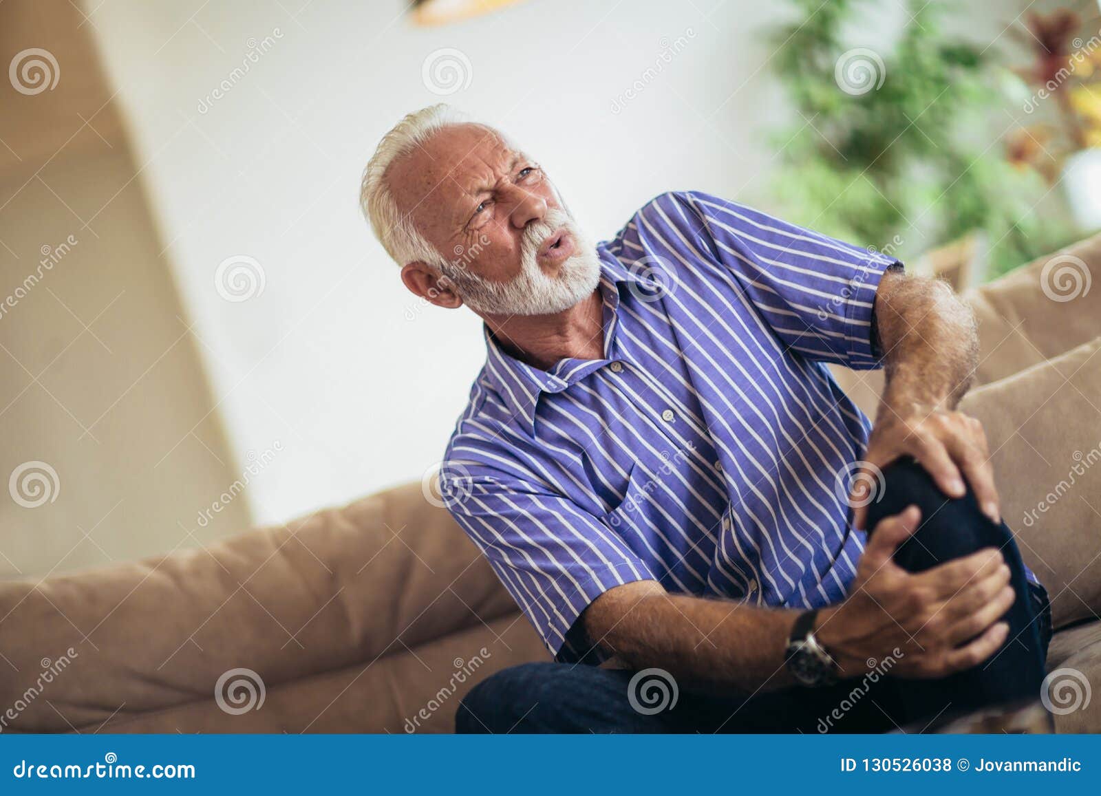 Senior Man with Chronic Knee Problems Stock Photo - Image of chronic ...