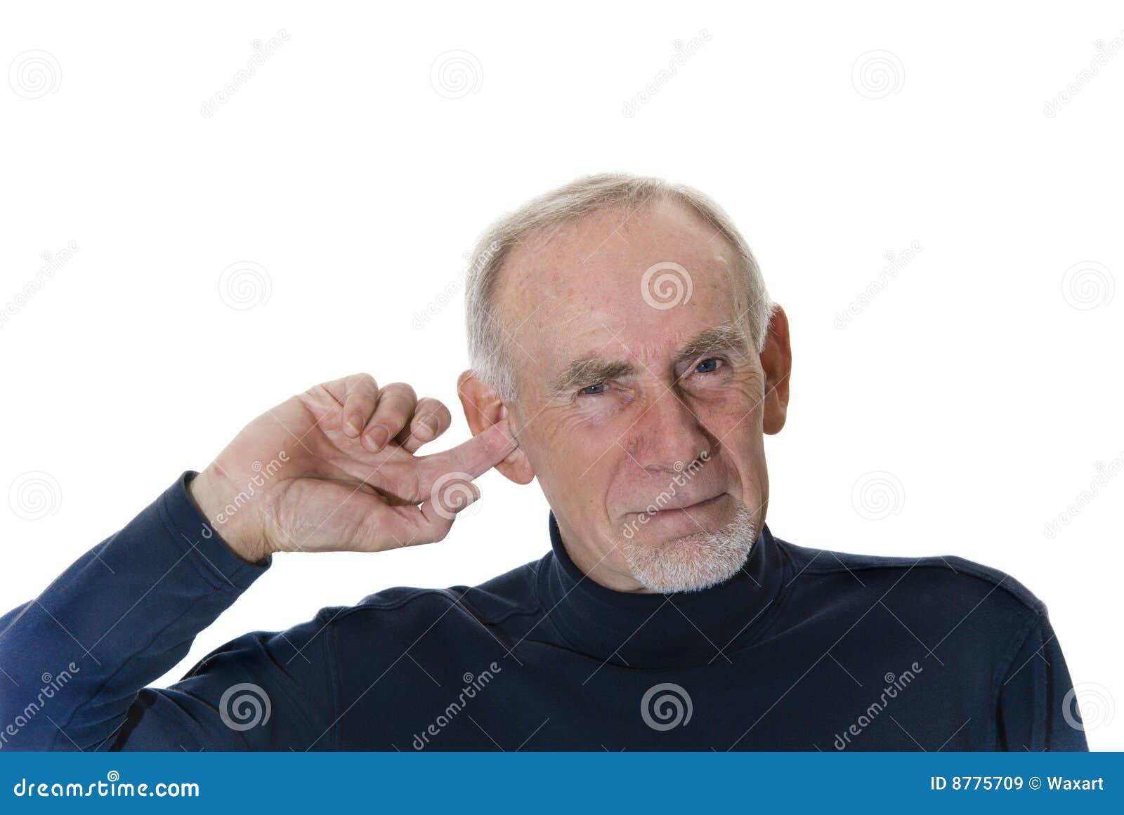 Senior Man Cleaning Out His Ear Stock Image - Image of frustrated, face ...