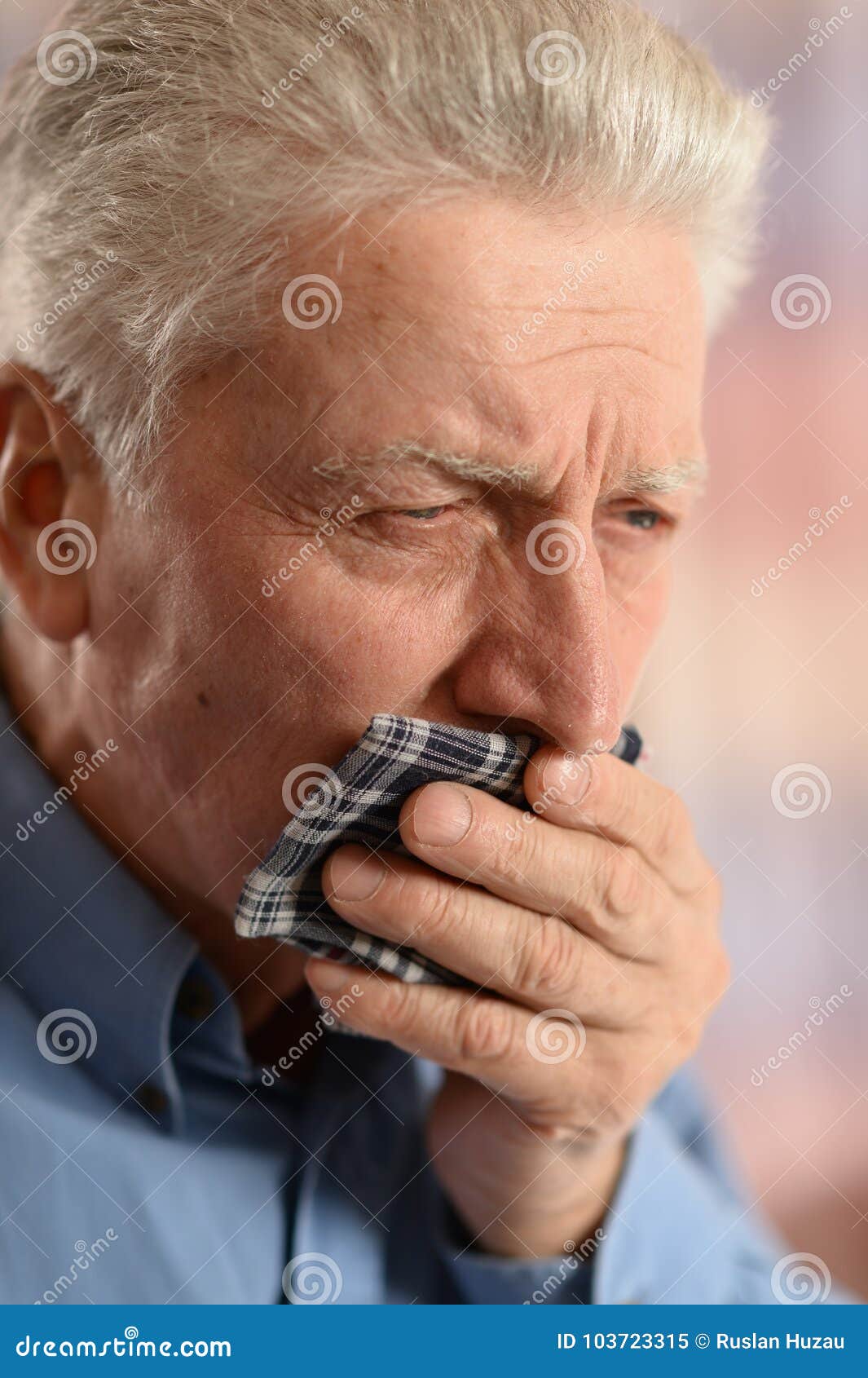 Senior man coughing stock image. Image of people, health - 103723315