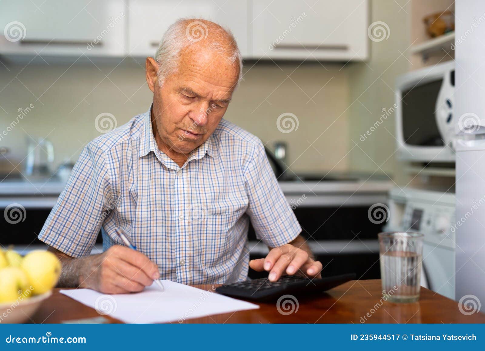 Senior man counting money stock image. Image of count - 235944517