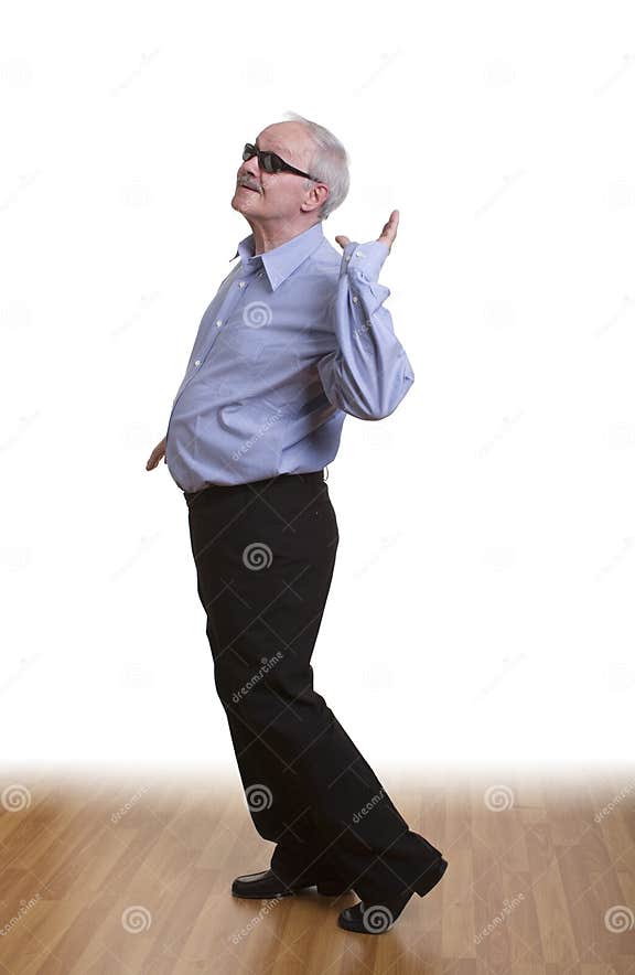 Senior man dancing alone stock image. Image of caucasian - 19674521