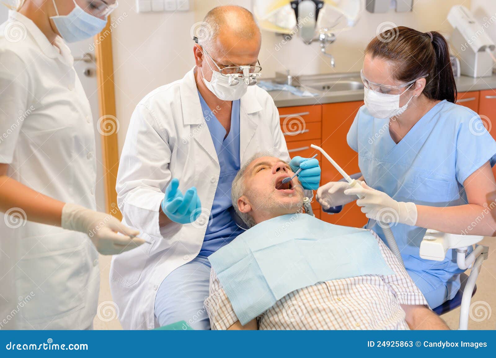 Senior Man at Dentist Surgery Have Operation Stock Image - Image of ...