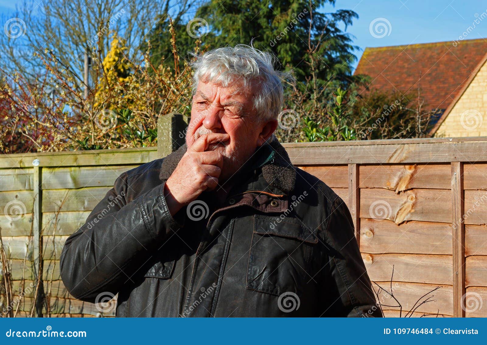 Senior Man Difficulty Making a Decision. Stock Photo - Image of ...