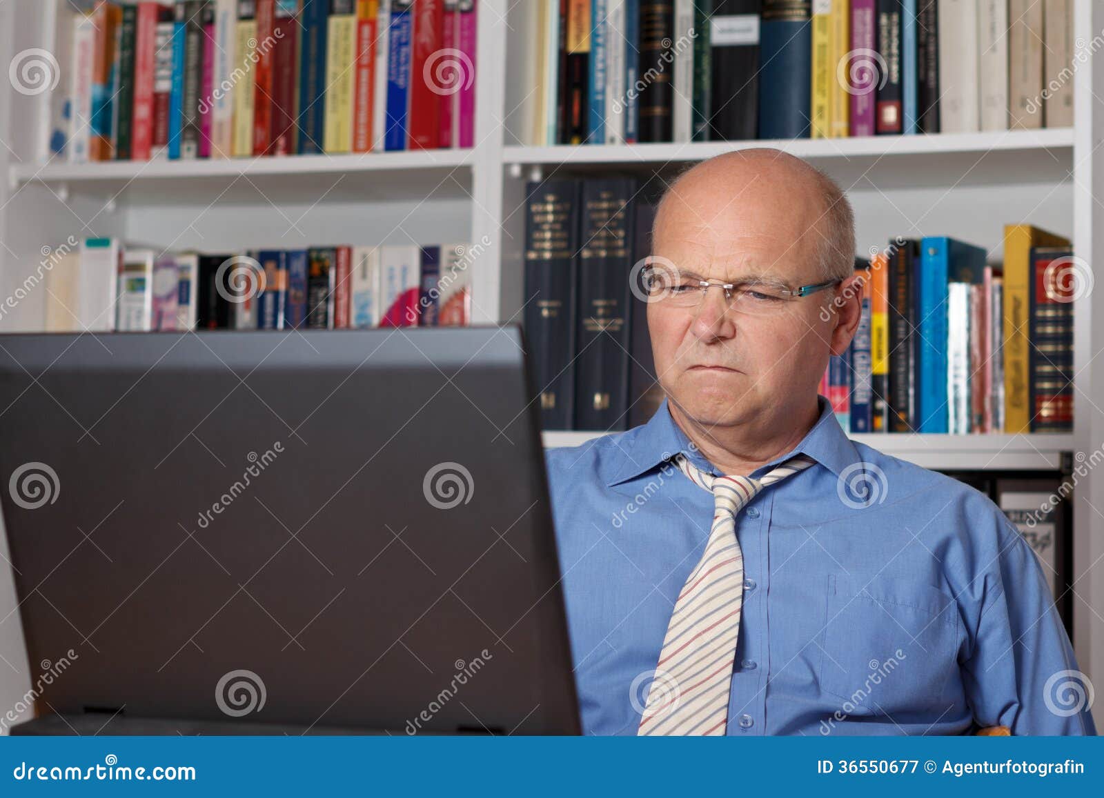 Senior Man Disgusted with Computer Stock Image - Image of aversion ...