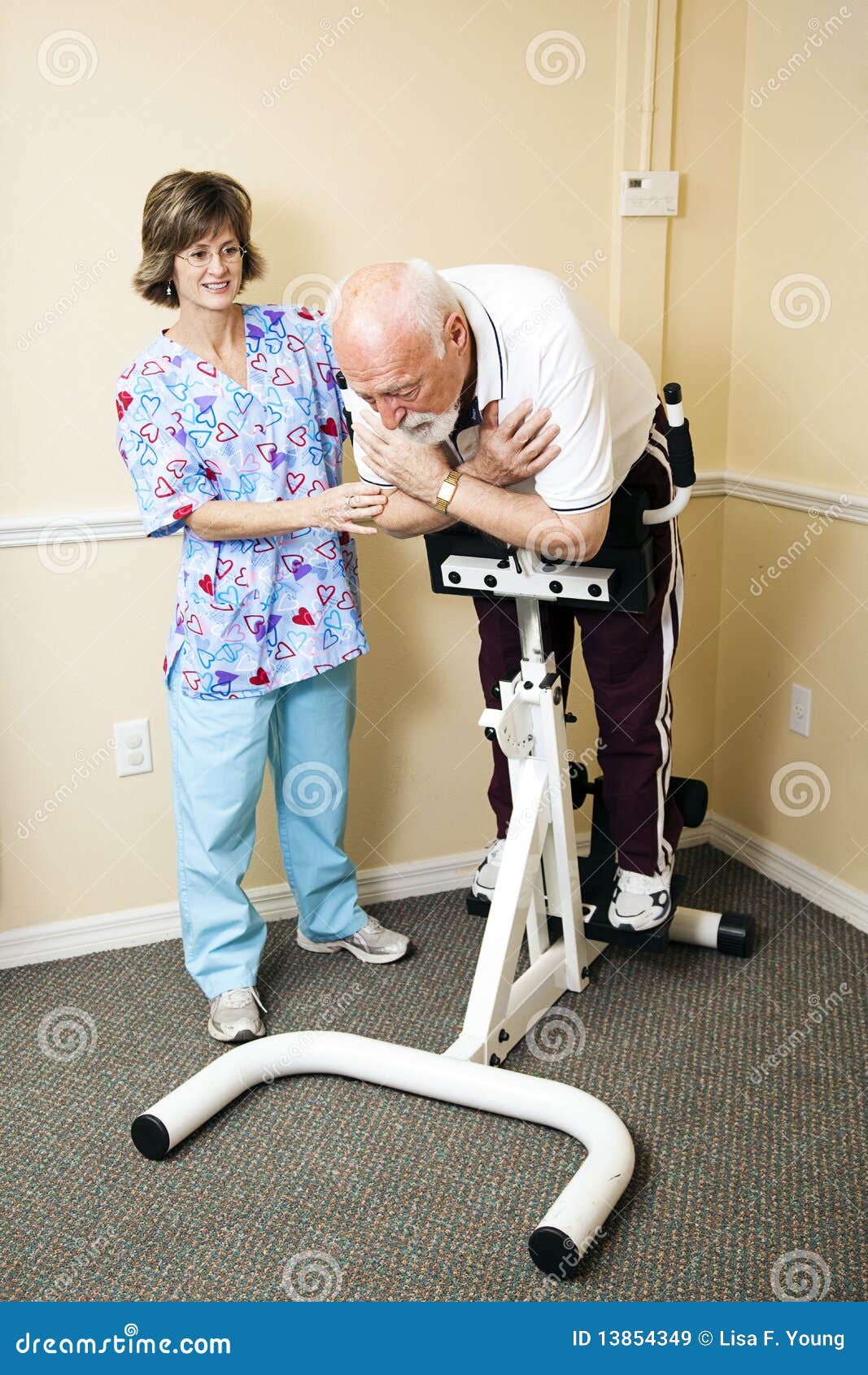 Senior Man Does Spine Stretch Stock Image - Image of medical, help ...