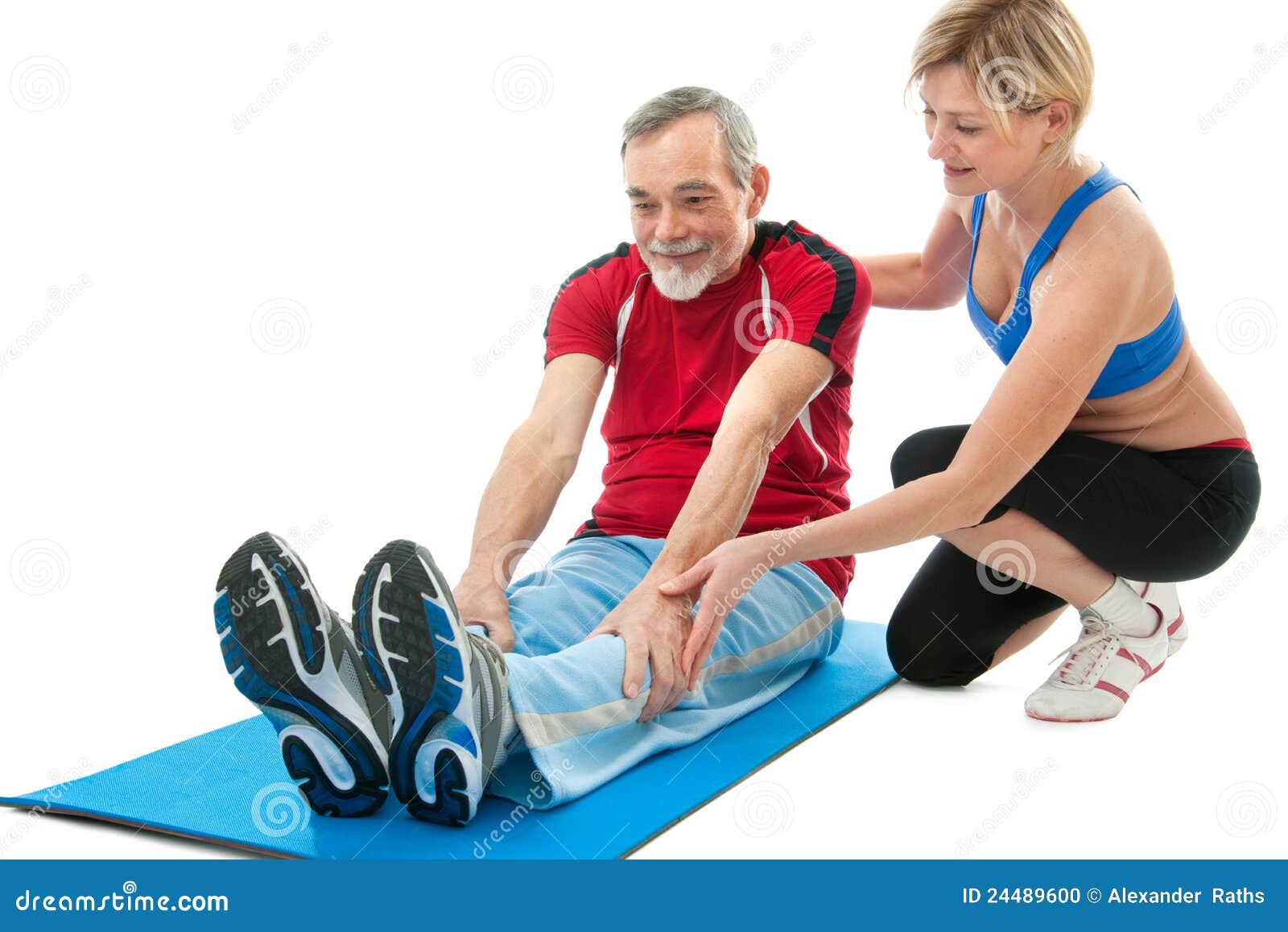 Senior Man Doing Fitness Exercise Stock Photo - Image of rehab ...