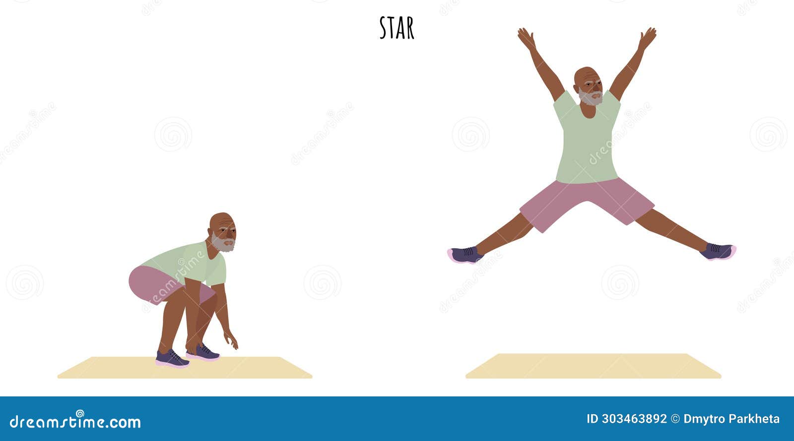 Man Doing Star Crunch Or Crunches. Abdominals Exercise Vector ...