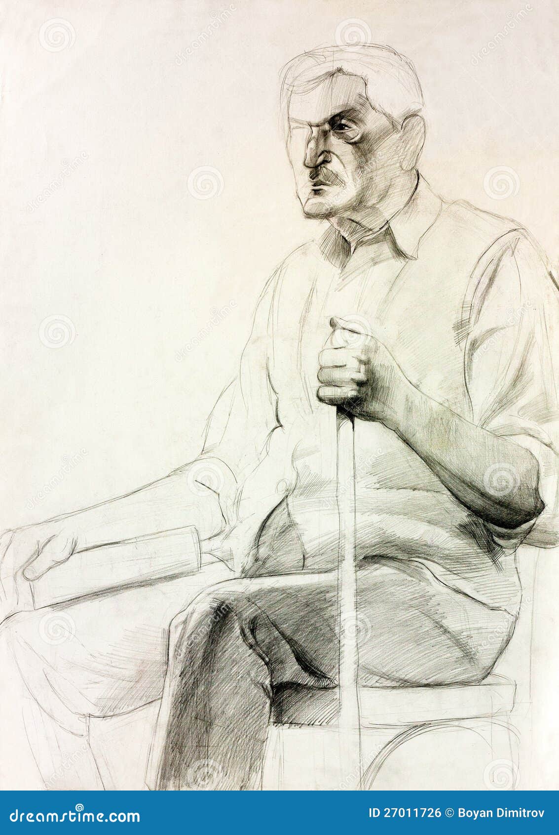 Senior man drawing stock illustration. Illustration of classic - 27011726
