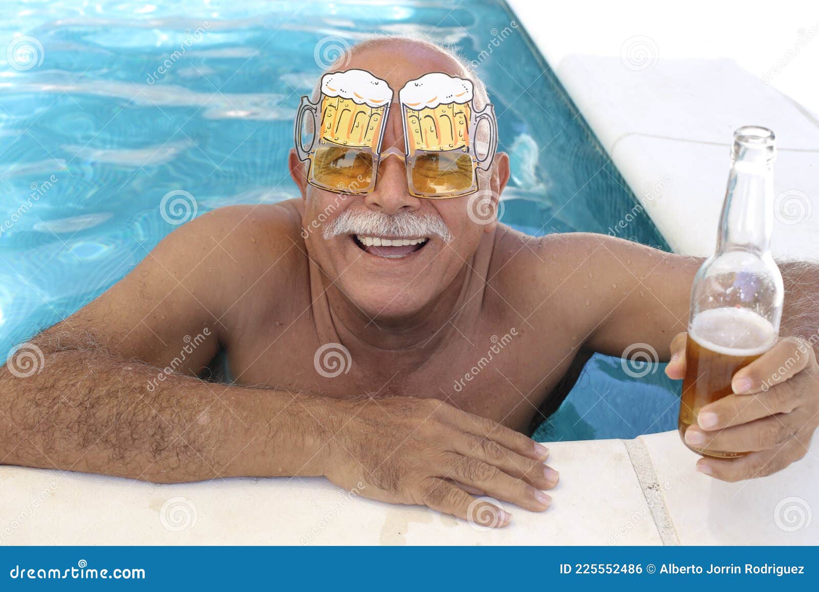 Beer Drinking Guy In Pool