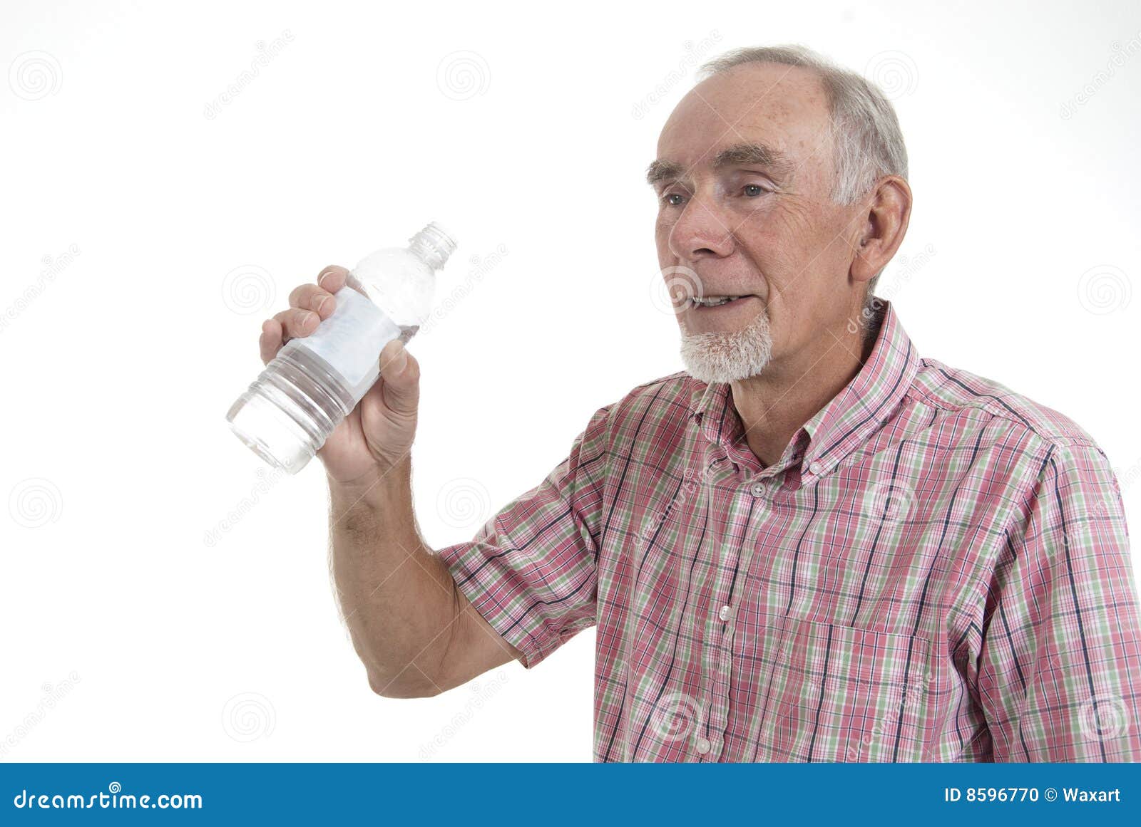 Senior Man Drinking Bottled Water Stock Photo - Image of happy, healthy ...