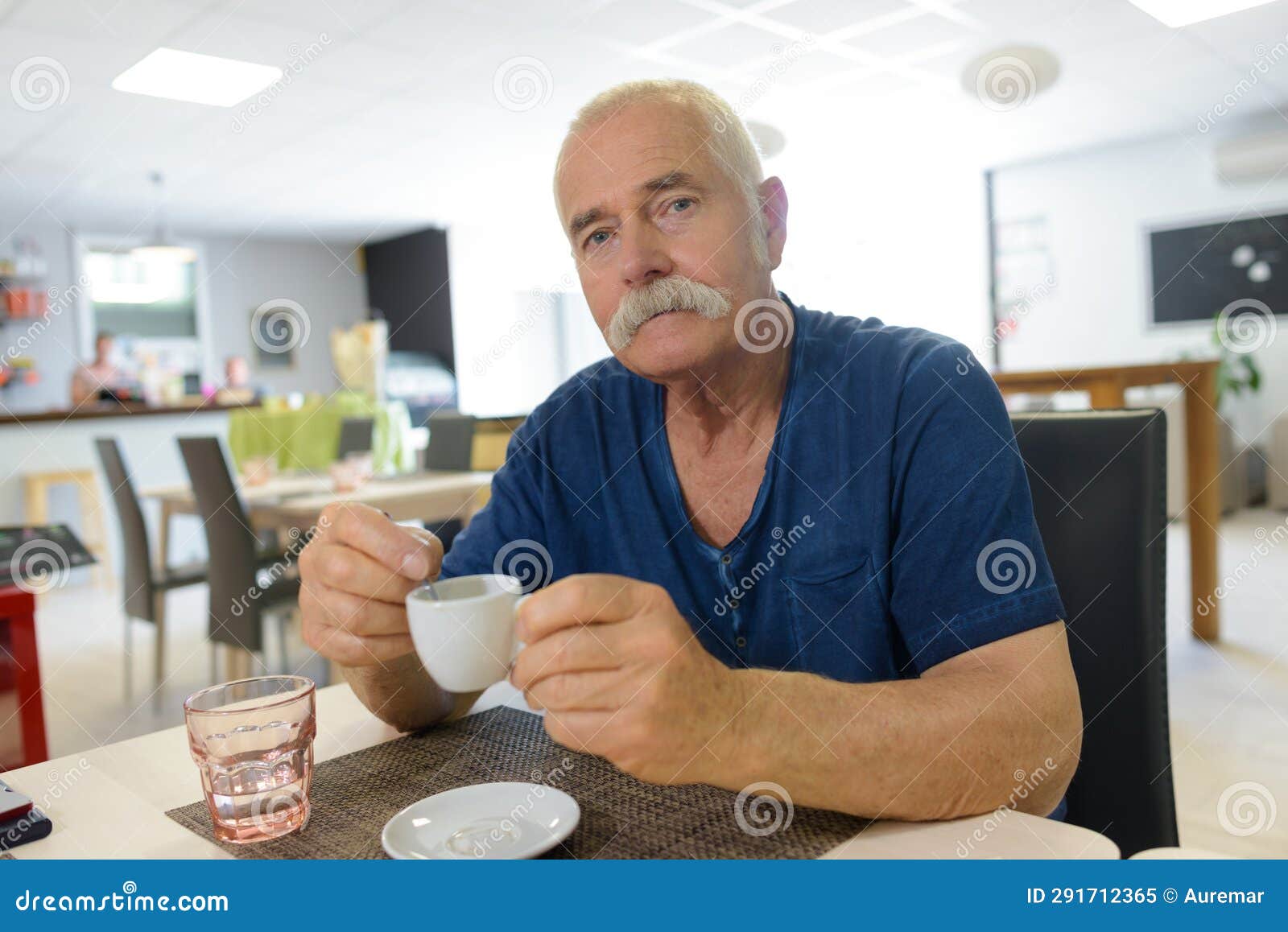 Senior Man Drinking Coffee Stock Image Image Of Urban 291712365
