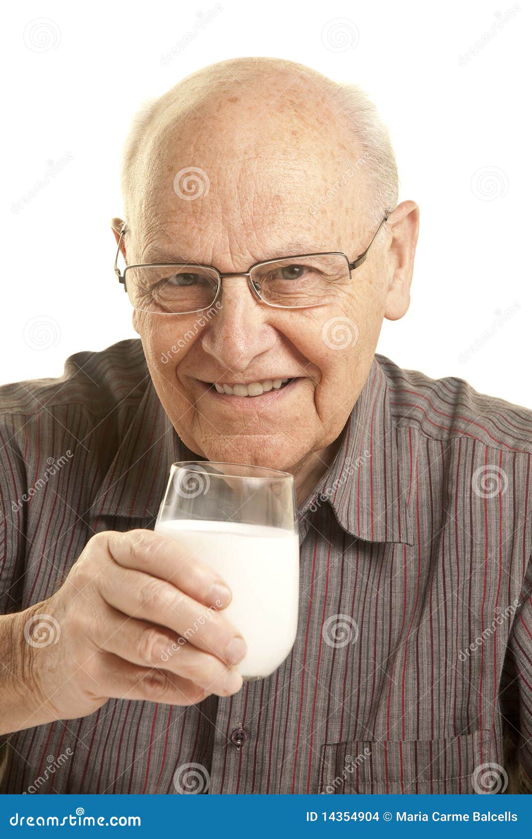 Senior Man Drinking a Glass of Milk Stock Photo - Image of senior ...
