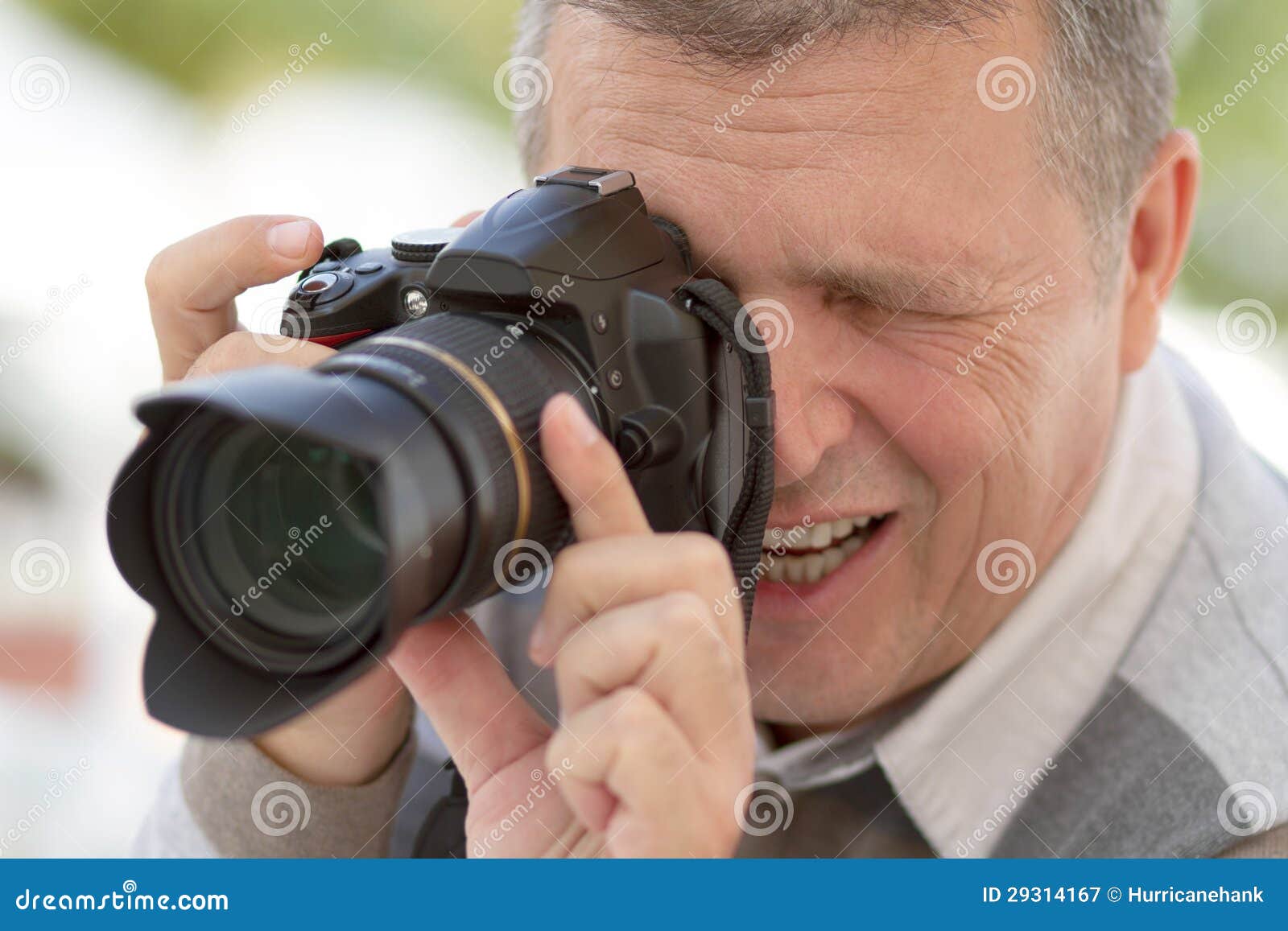 Senior Man with a DSLR Camera Stock Image - Image of digital, male ...