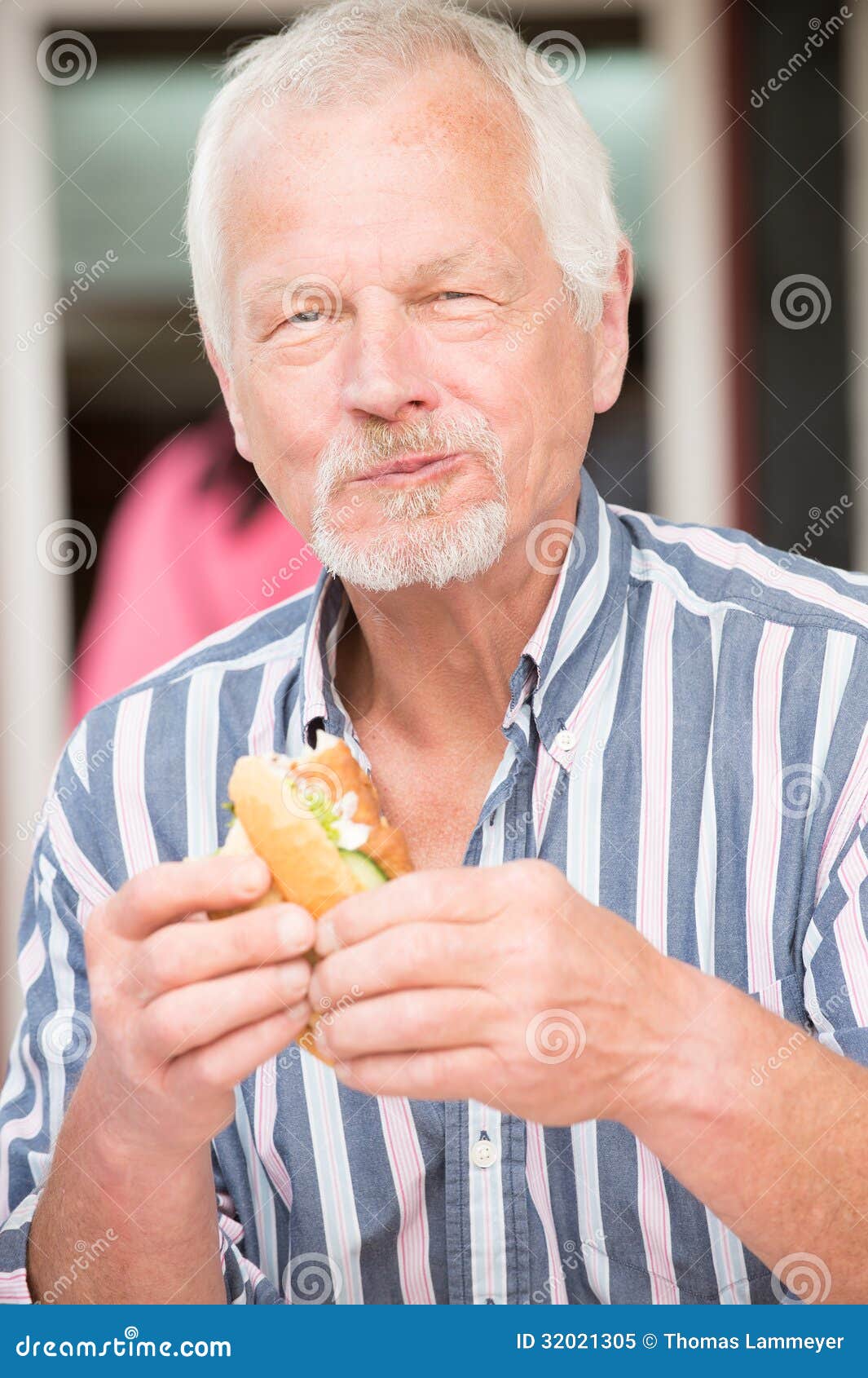 Senior man eating fish stock image. Image of male, fish - 32021305