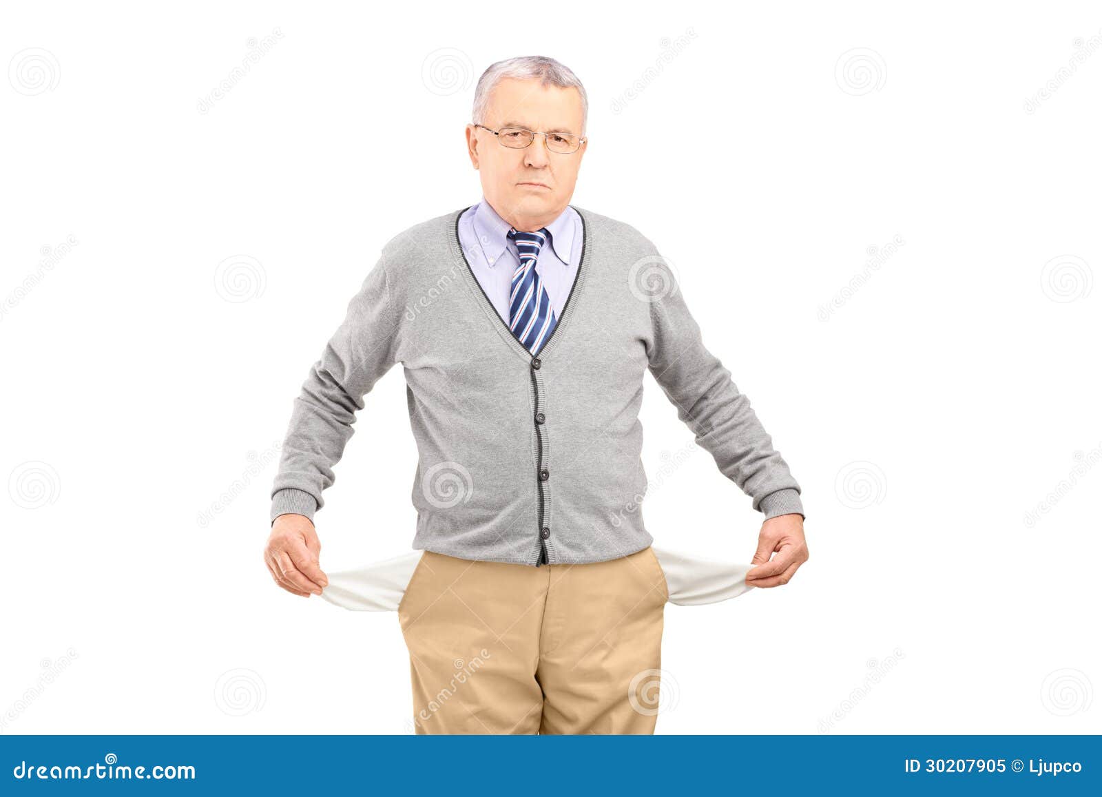 Senior Man with Empty Pockets Stock Image - Image of expensive, empty ...