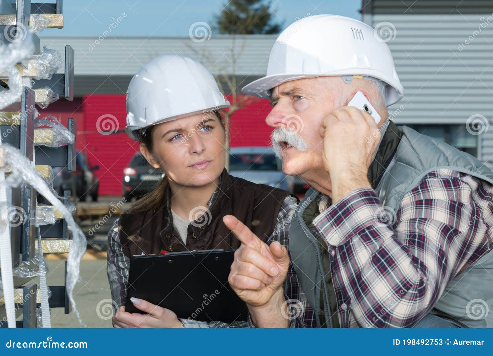 Senior Man Engineer with Female Worker Outdoors Stock Image - Image of ... Senior Man Engineer with Female Worker Outdoors Stock Image - Image of ...